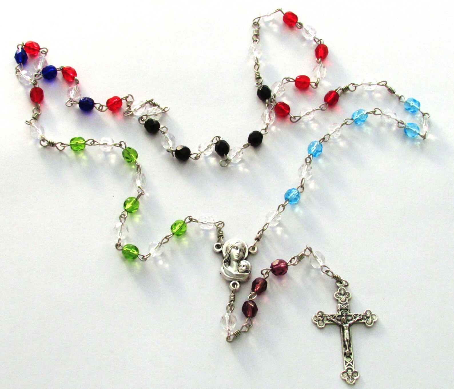 Pro-life Multi-color Czech Glass Bead Handmade Catholic Rosary - Etsy