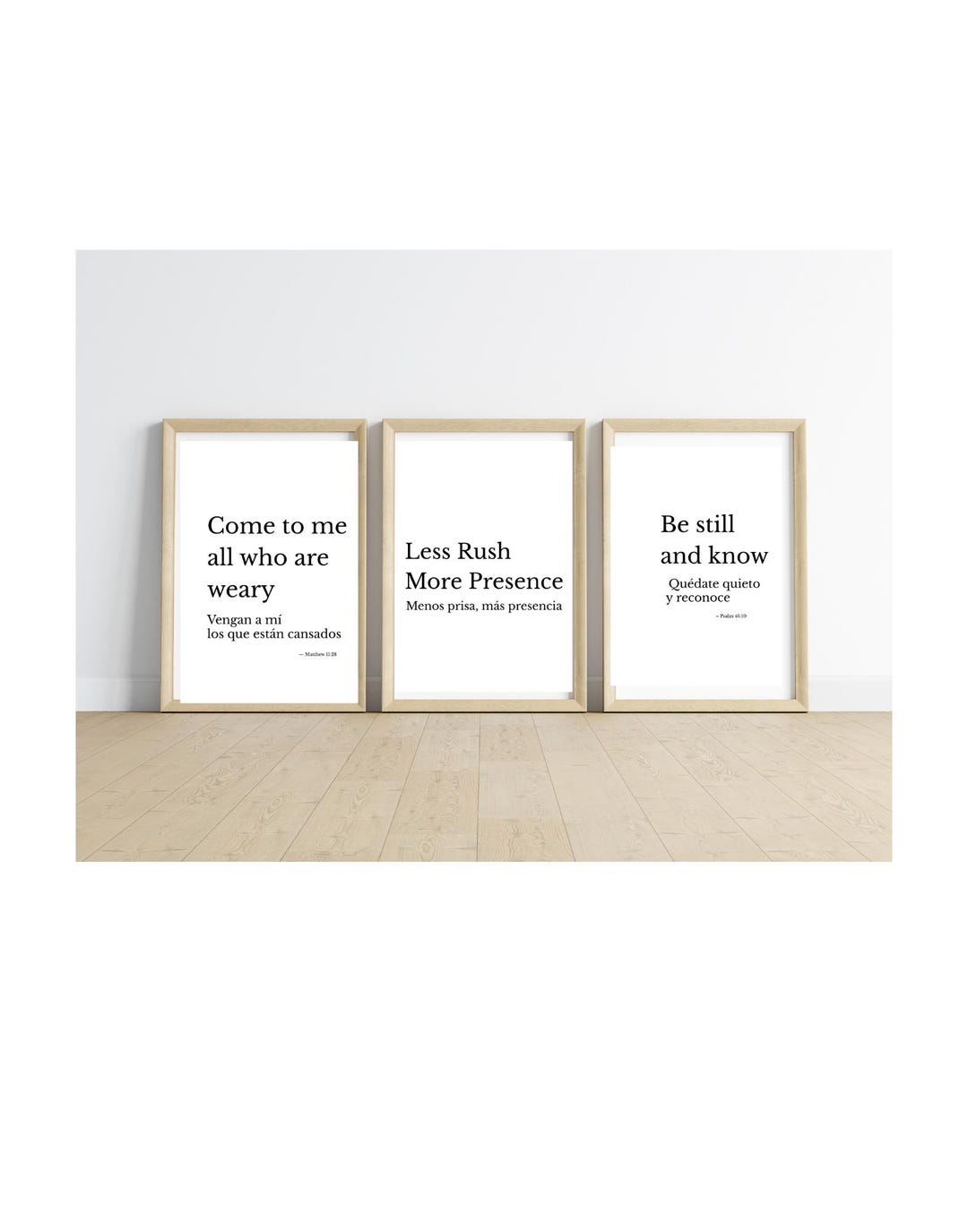 Bilingual Christian Wall Art | Less Rush More Presence (digital ...