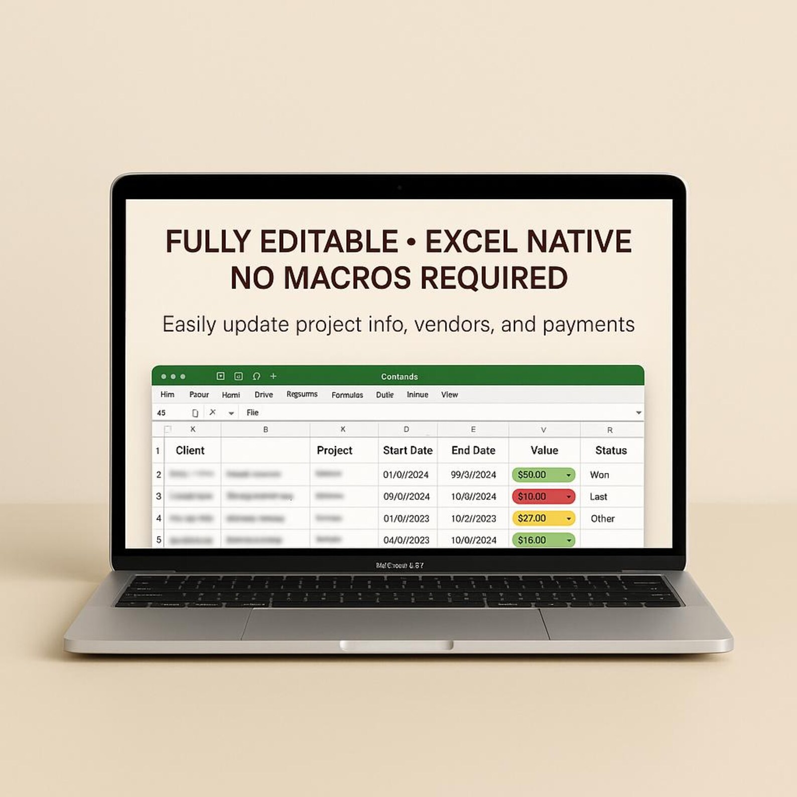 Excel Project Management Tracker | Client Renewals & Extensions ...