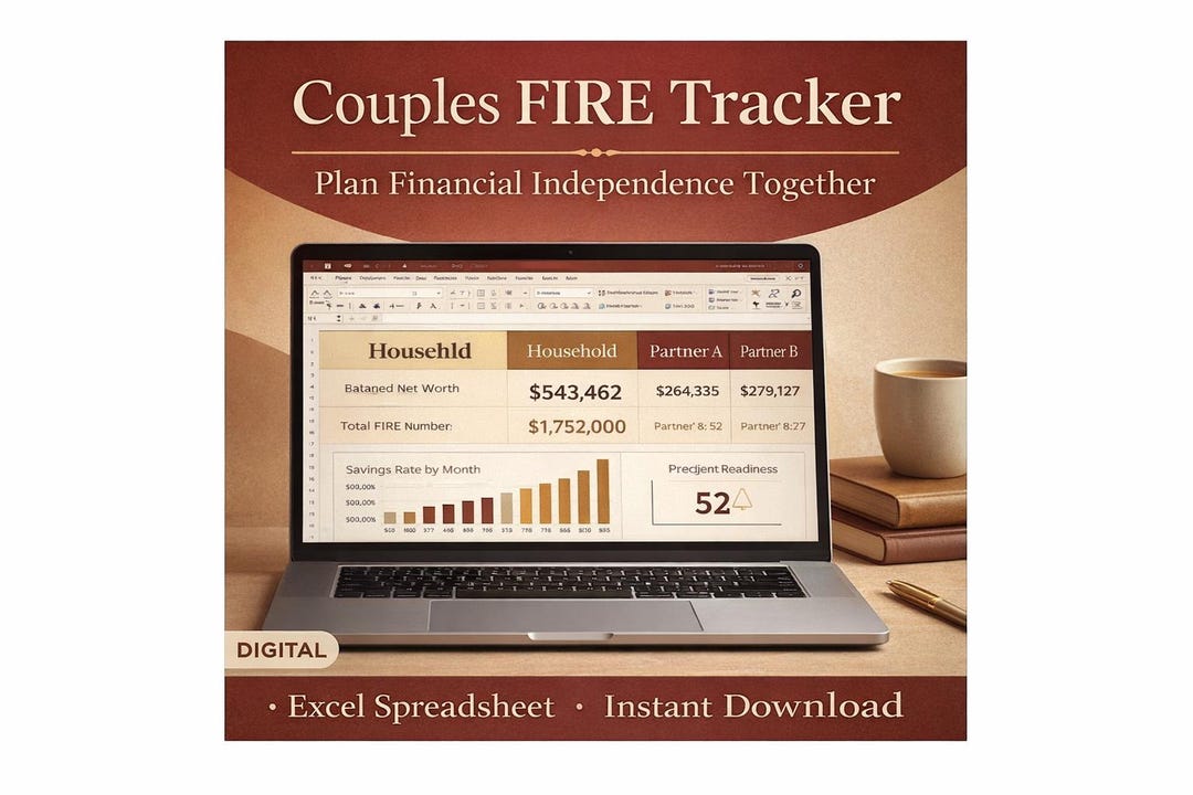 Couples FIRE Tracker Spreadsheet | Joint Net Worth & Retirement Planner ...