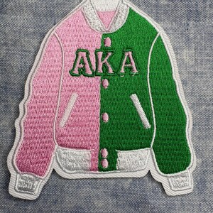 Custom A•K•A Patch Bundle | Pink & Green Sorority Embroidered Patches ...