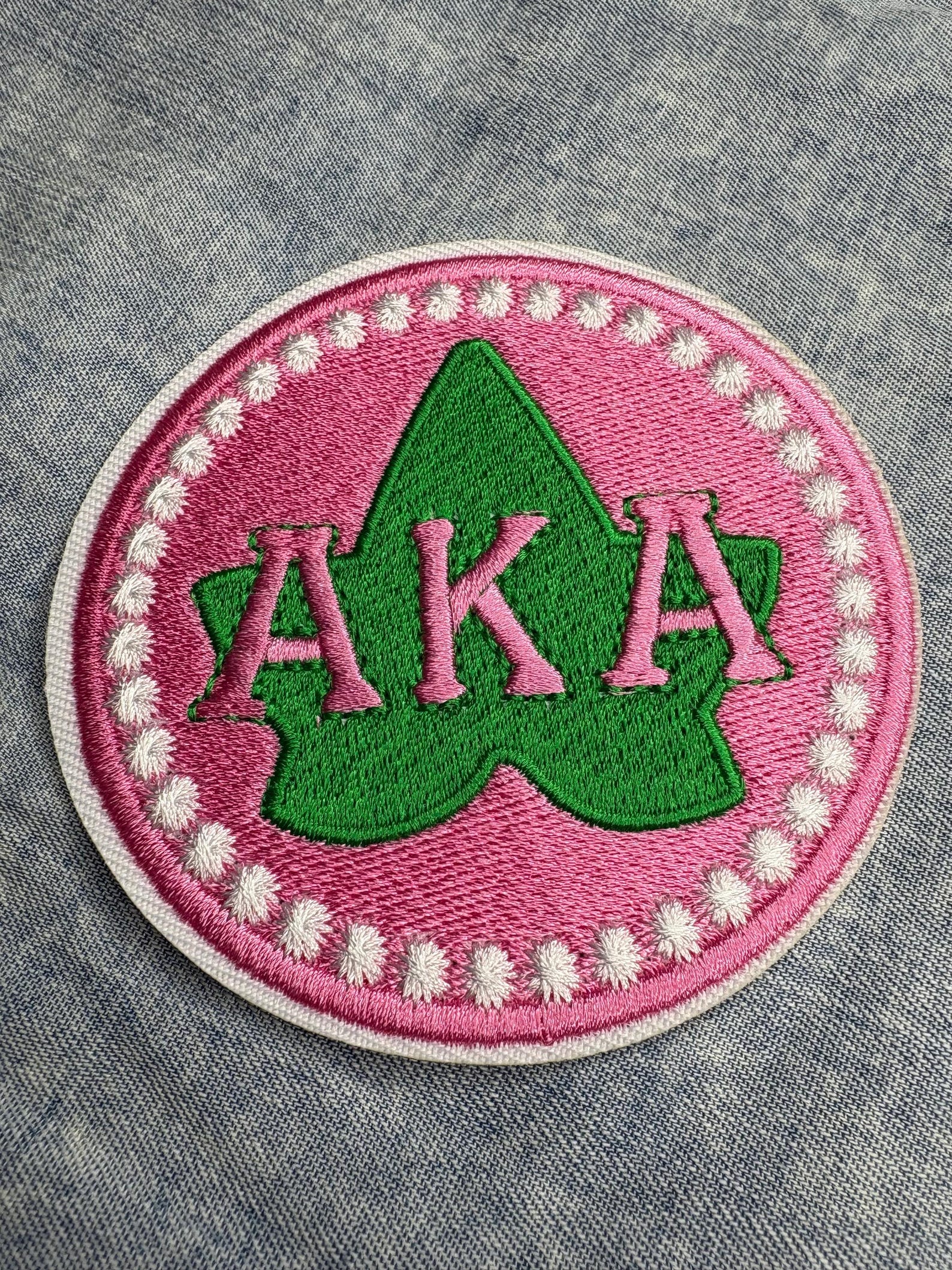 Custom A•K•A Patch Bundle | Pink & Green Sorority Embroidered Patches ...