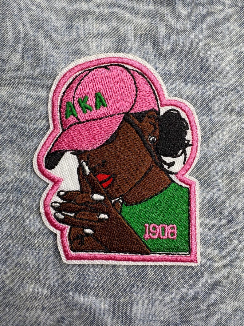 Custom A•K•A Patch Bundle | Pink & Green Sorority Embroidered Patches ...