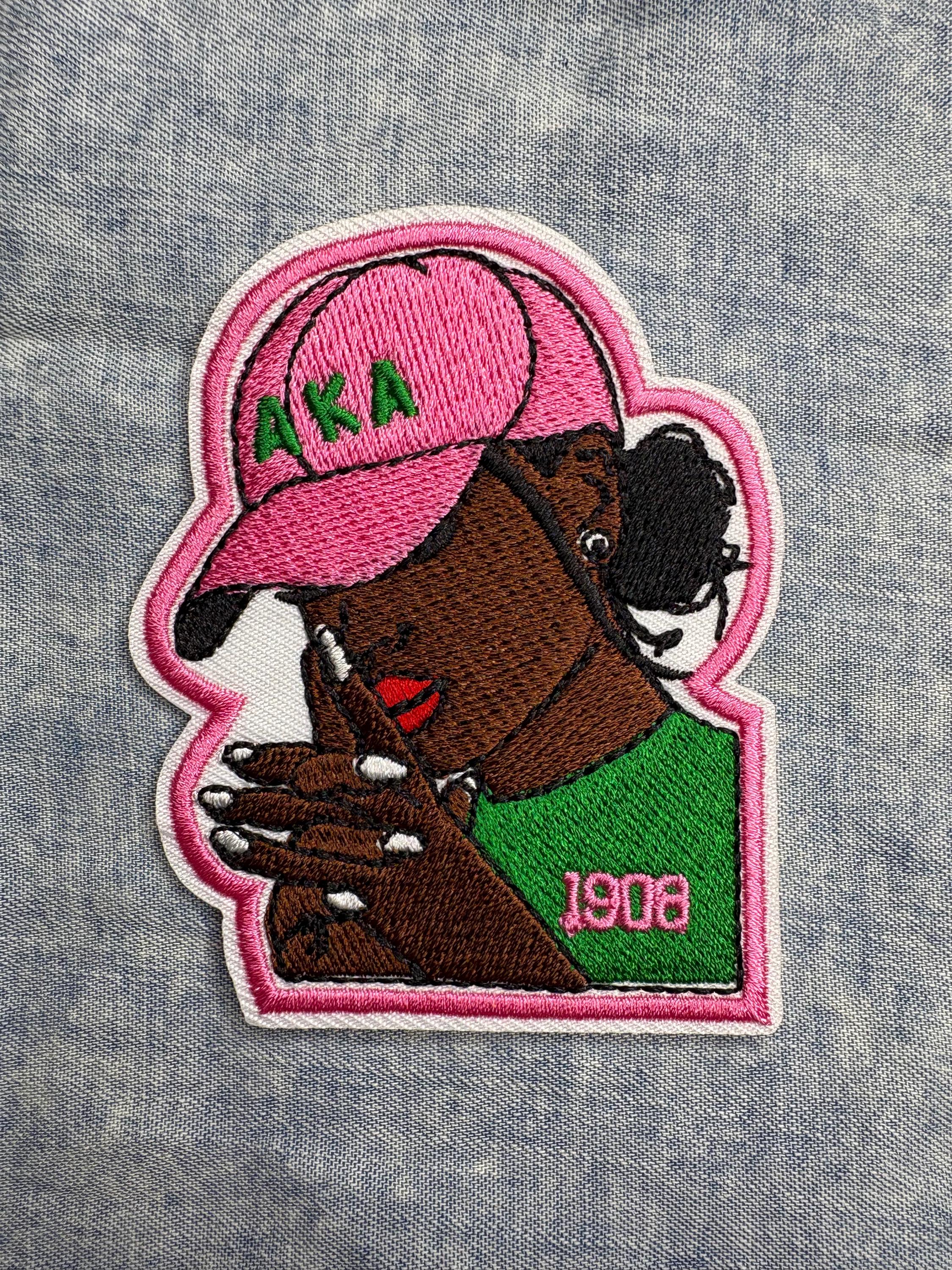 Custom A•K•A Patch Bundle | Pink & Green Sorority Embroidered Patches ...