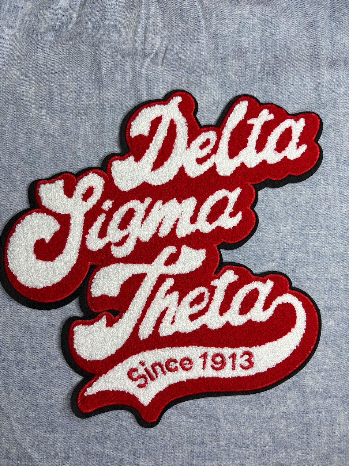 Delta Sigma Theta Statement Chenille Patch | Divine Nine Greek Jacket ...