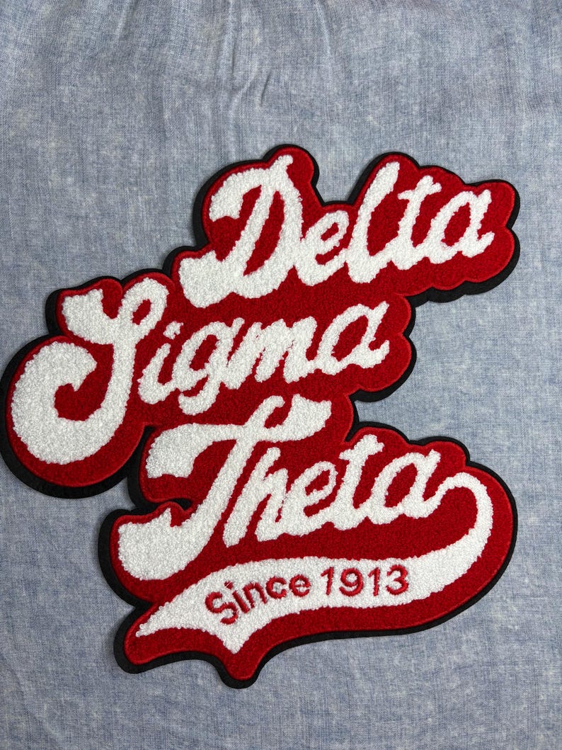 Delta Sigma Theta Statement Chenille Patch | Divine Nine Greek Jacket ...
