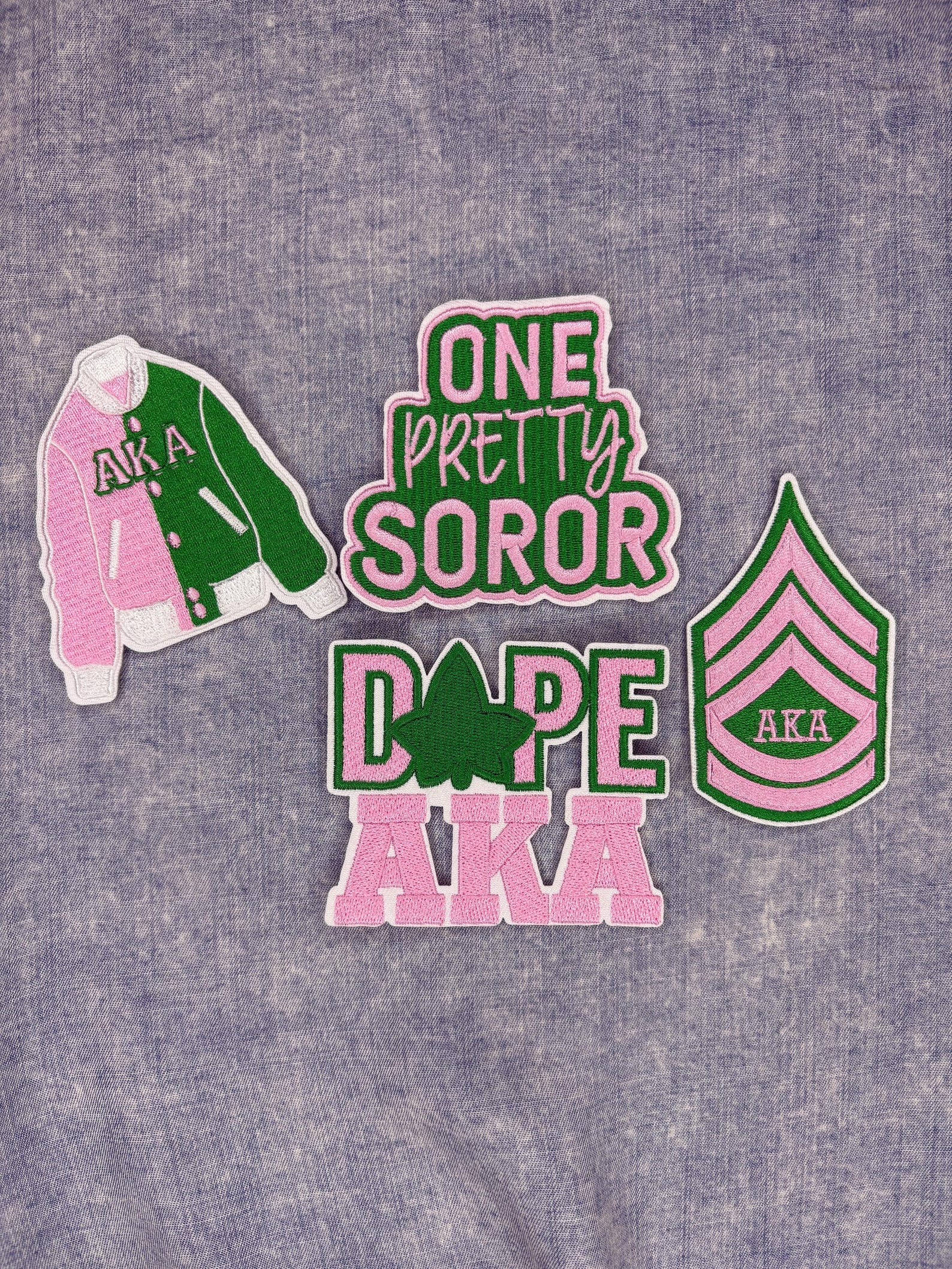 Alpha Kappa Alpha Iron on Patches | AKA Pink Green Sorority Patch Set ...
