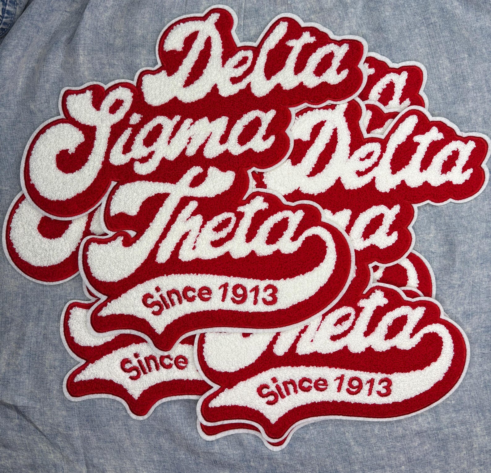 Delta Sigma Theta Statement Chenille Patch | Divine Nine Greek Jacket ...
