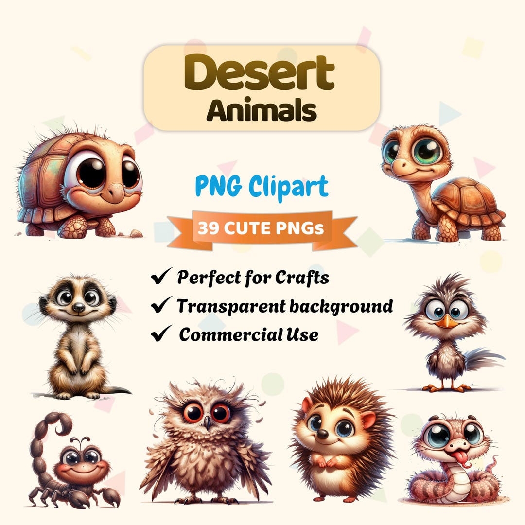 Desert Animals Clipart | Wildlife PNG | Watercolor Safari Animal ...