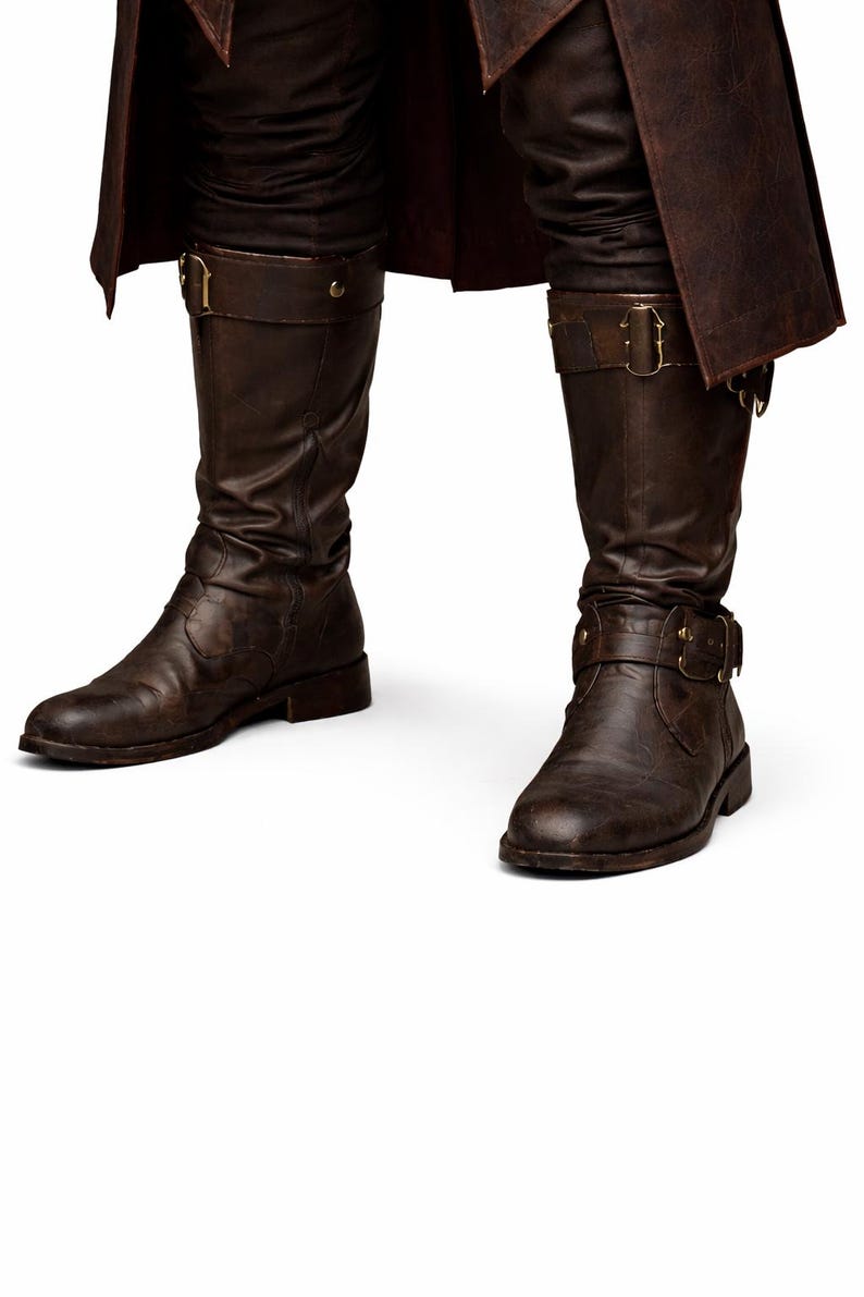 Men’s Assassin Leather Armor Costume – Hooded Medieval Leather Outfit ...