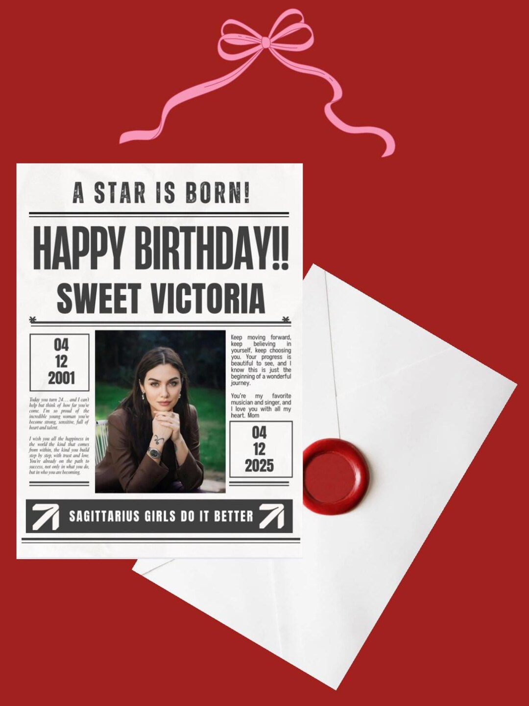 Personalized Birthday Newspaper Page A4 – Printable Keepsake Gift ...