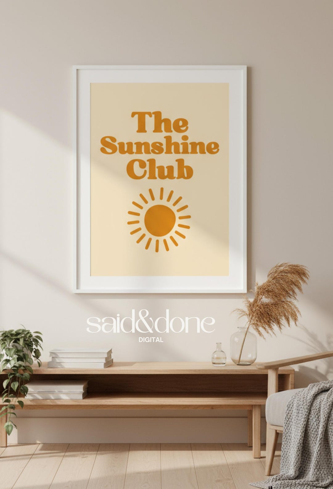 Vintage Sun Print: Typography Poster, Neutral Home Decor (digital ...