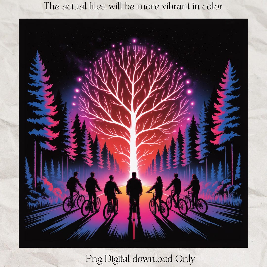 Stranger Things Tree Poster PNG | Hawkins Kids Digital Download | Retro ...