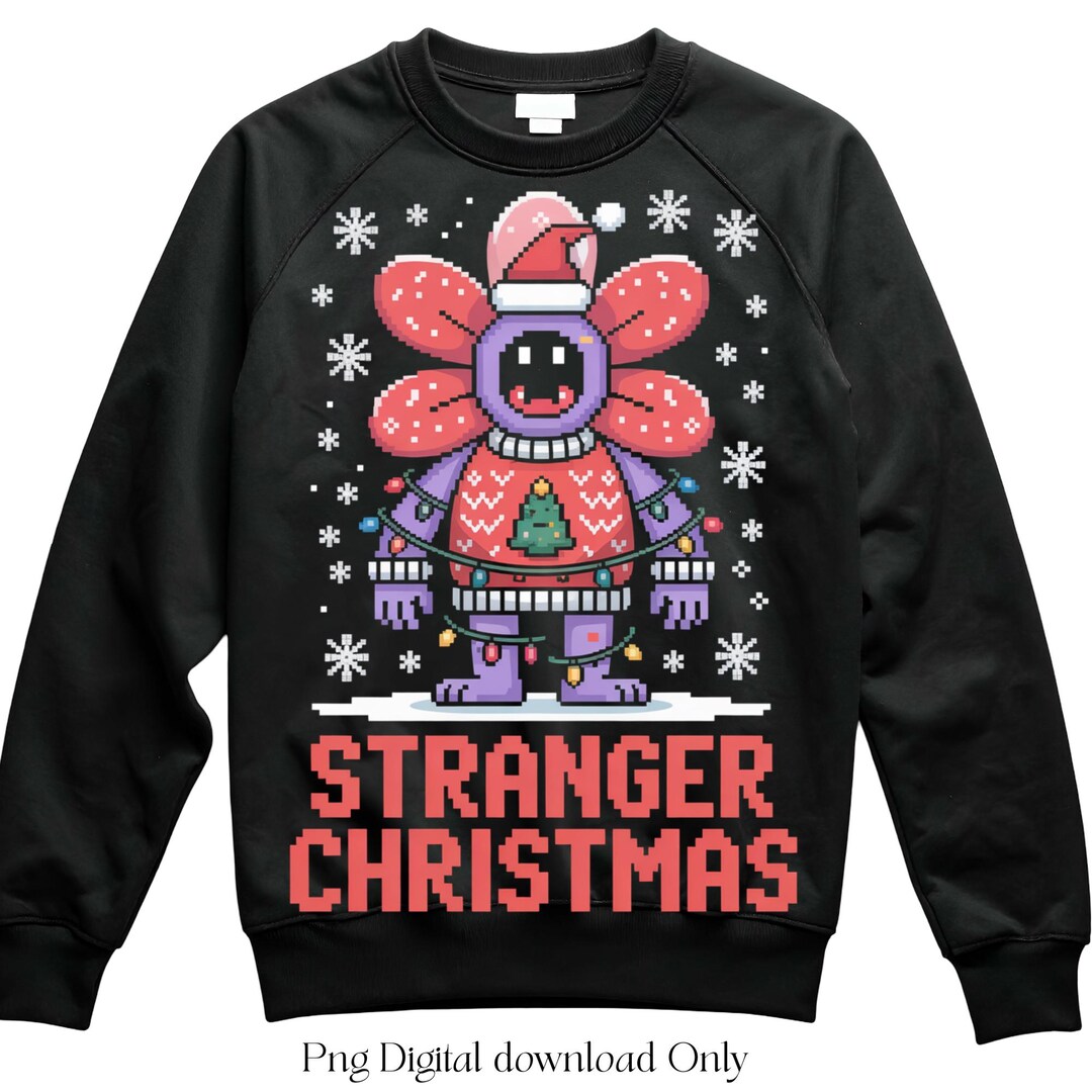 Stranger Things-inspired Christmas PNG – Retro Holiday Cyclists & Pine ...
