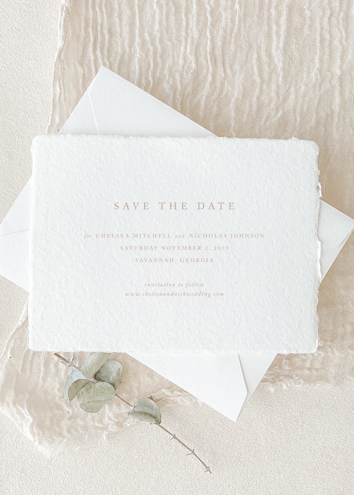 Handmade Paper Wedding Invitation Minimalist Wedding | Etsy