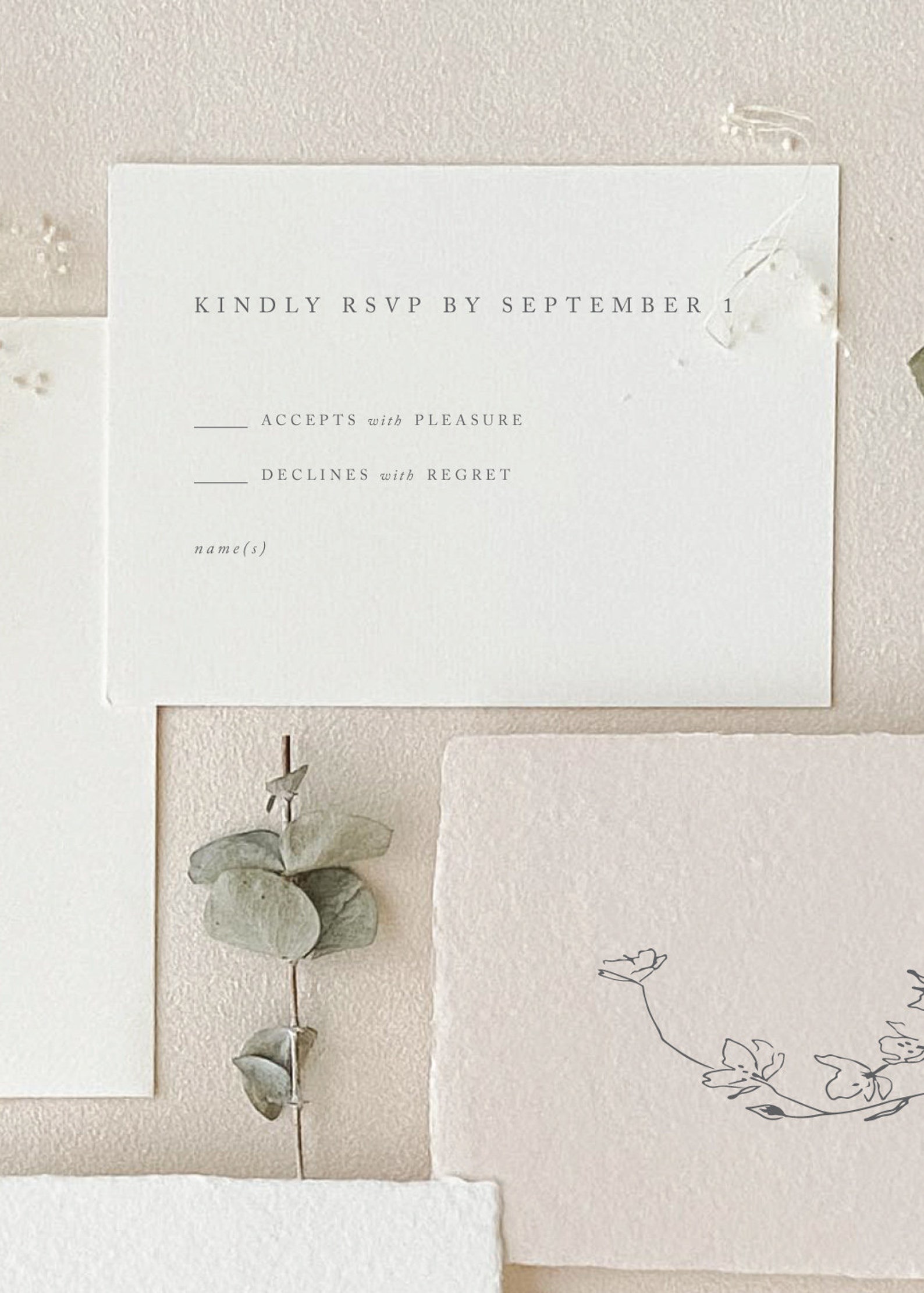 Handmade Paper Wedding Invitation Minimalist Wedding | Etsy