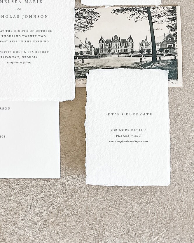 Handmade Paper Wedding Invitation Minimalist Wedding - Etsy