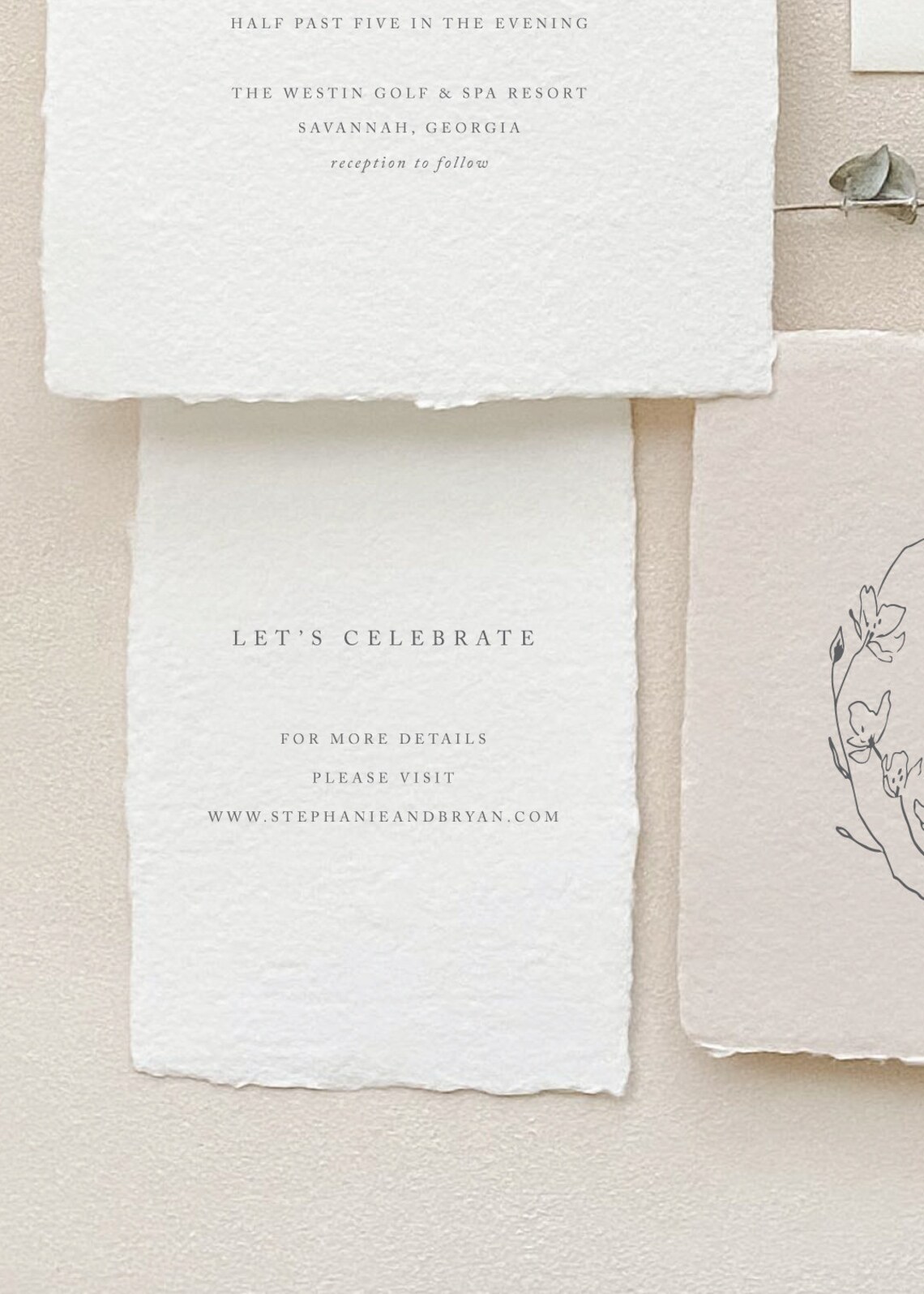 Handmade Paper Wedding Invitation Minimalist Wedding | Etsy