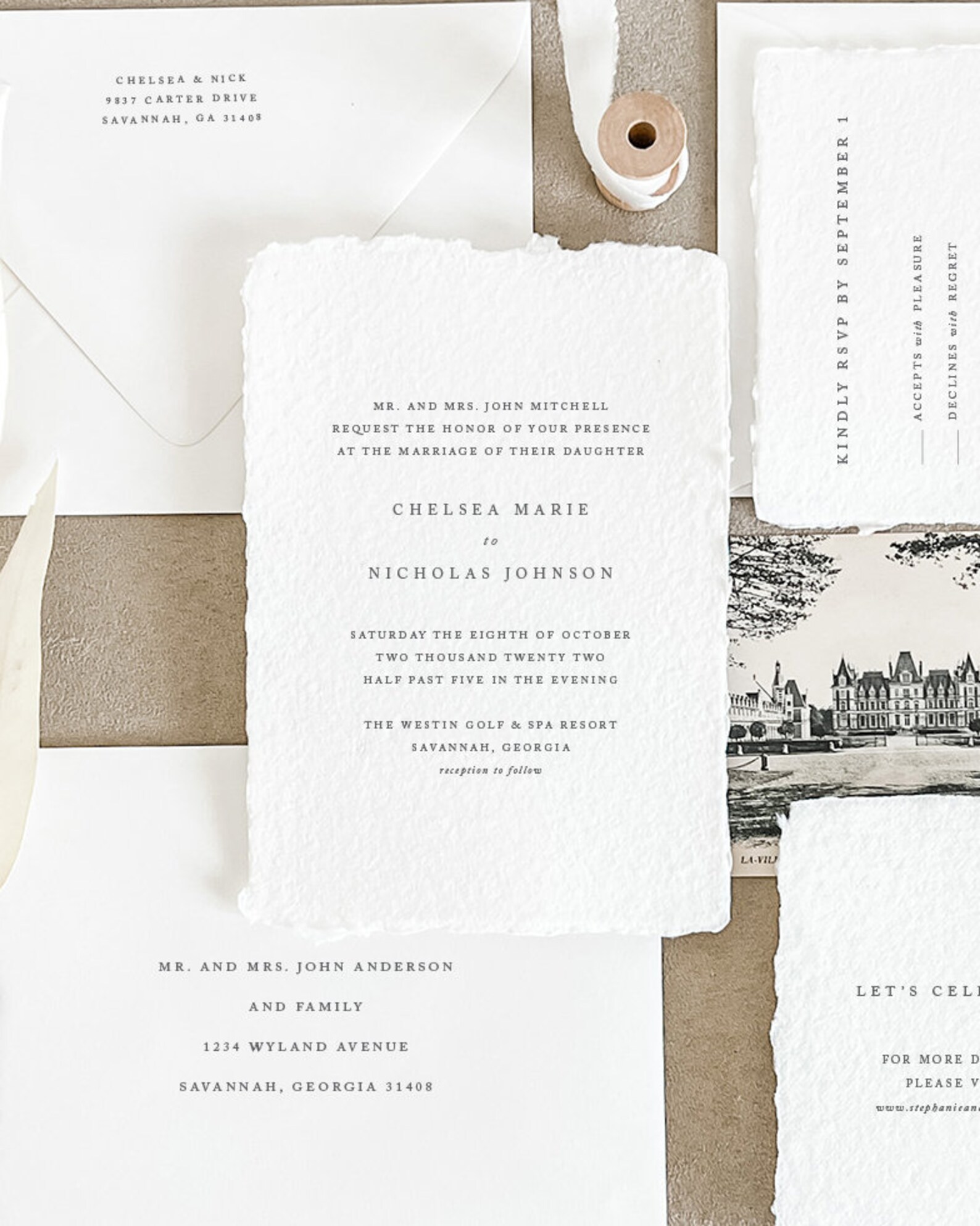 Handmade Paper Wedding Invitation Minimalist Wedding - Etsy