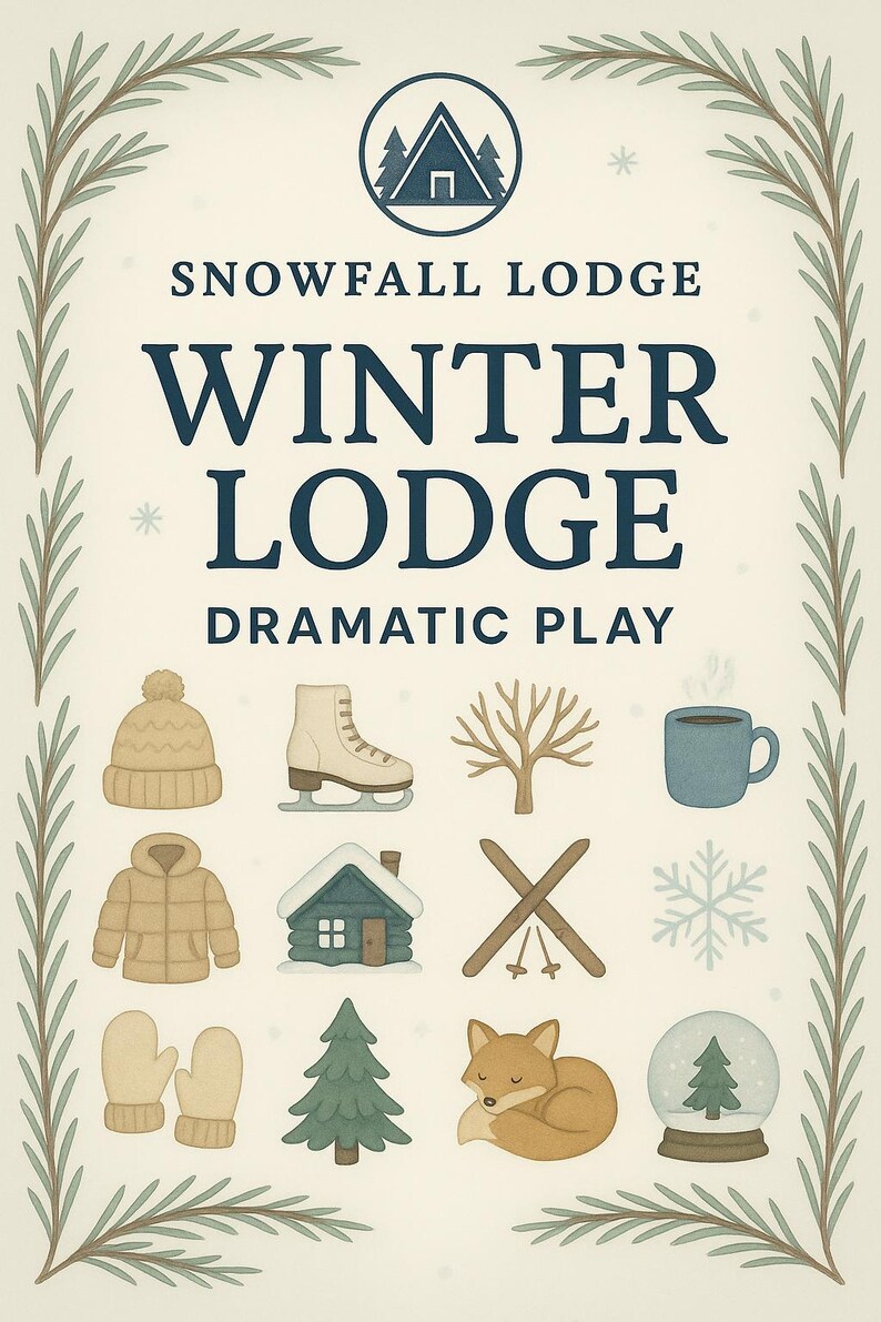 Winter Lodge Pretend Play Printable for Kids | Cozy Cabin Dramatic Play ...