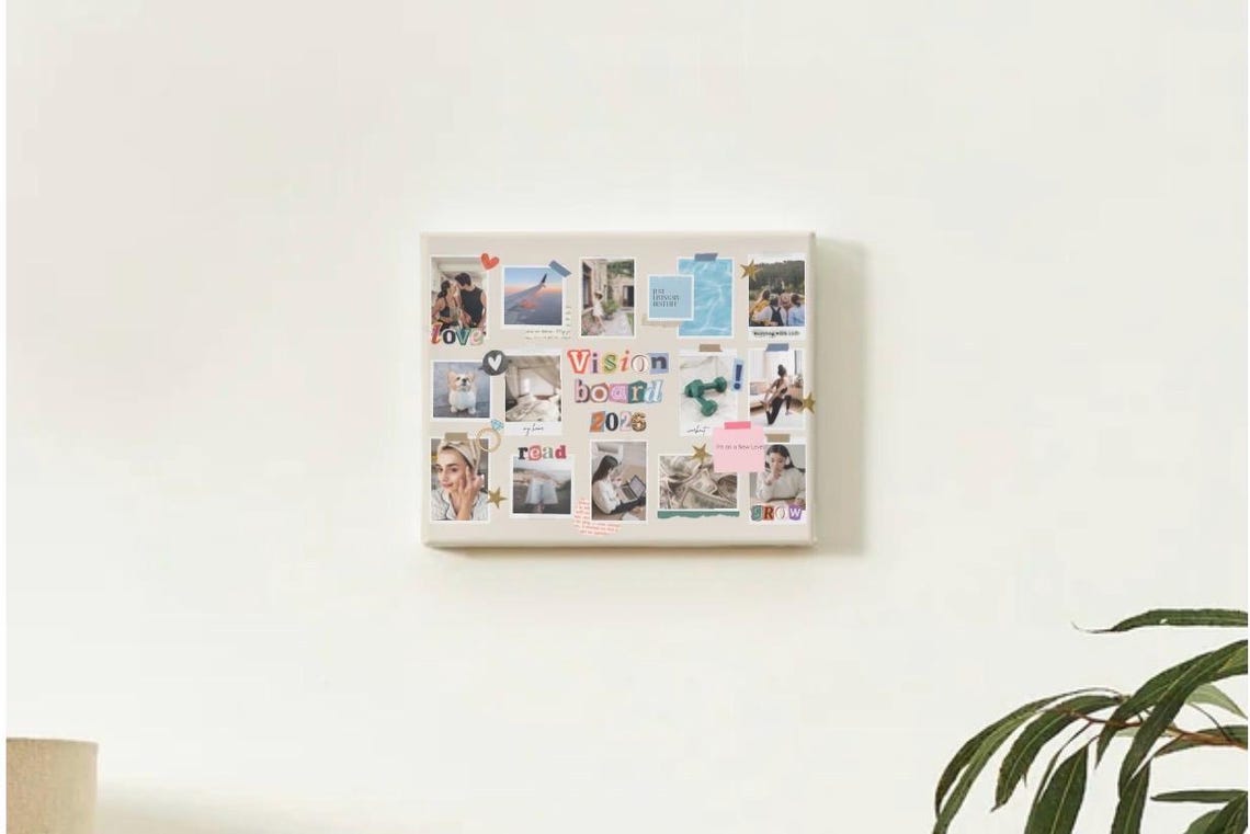 Custom Vision Board on Canvas: Personalized Dream Life Wall Art - Etsy