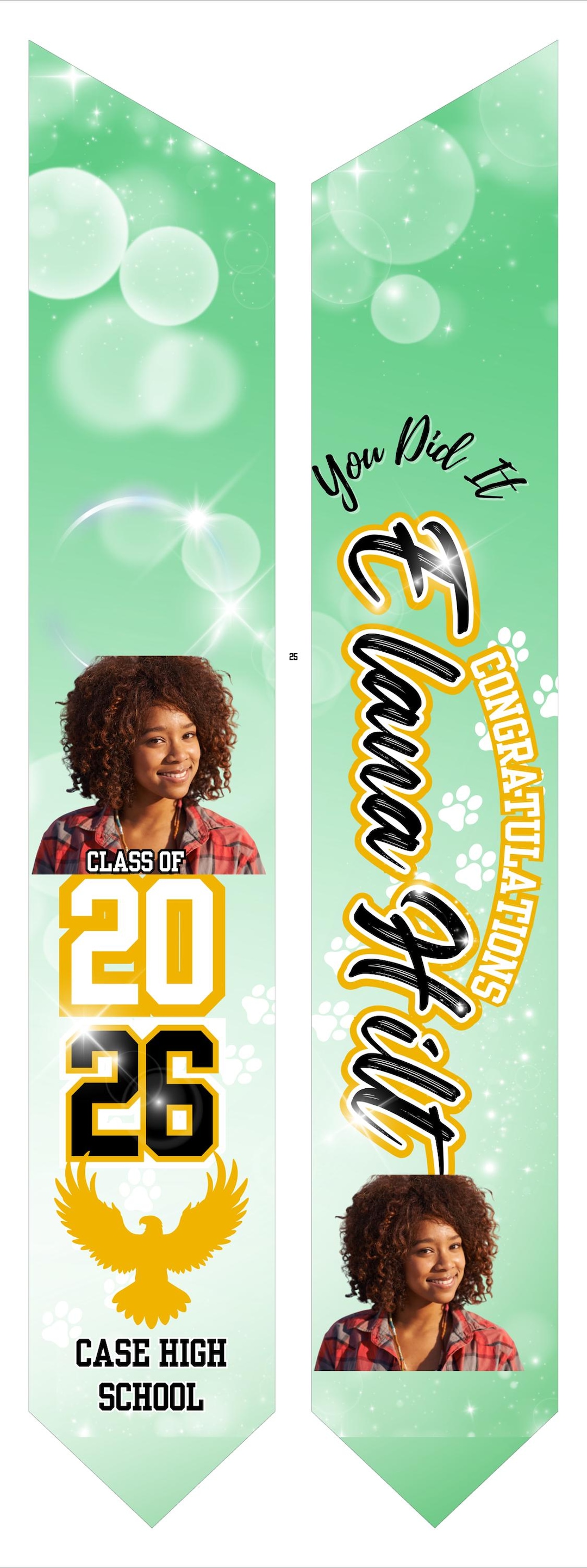 Golden Legacy Graduation Stole Template - Etsy