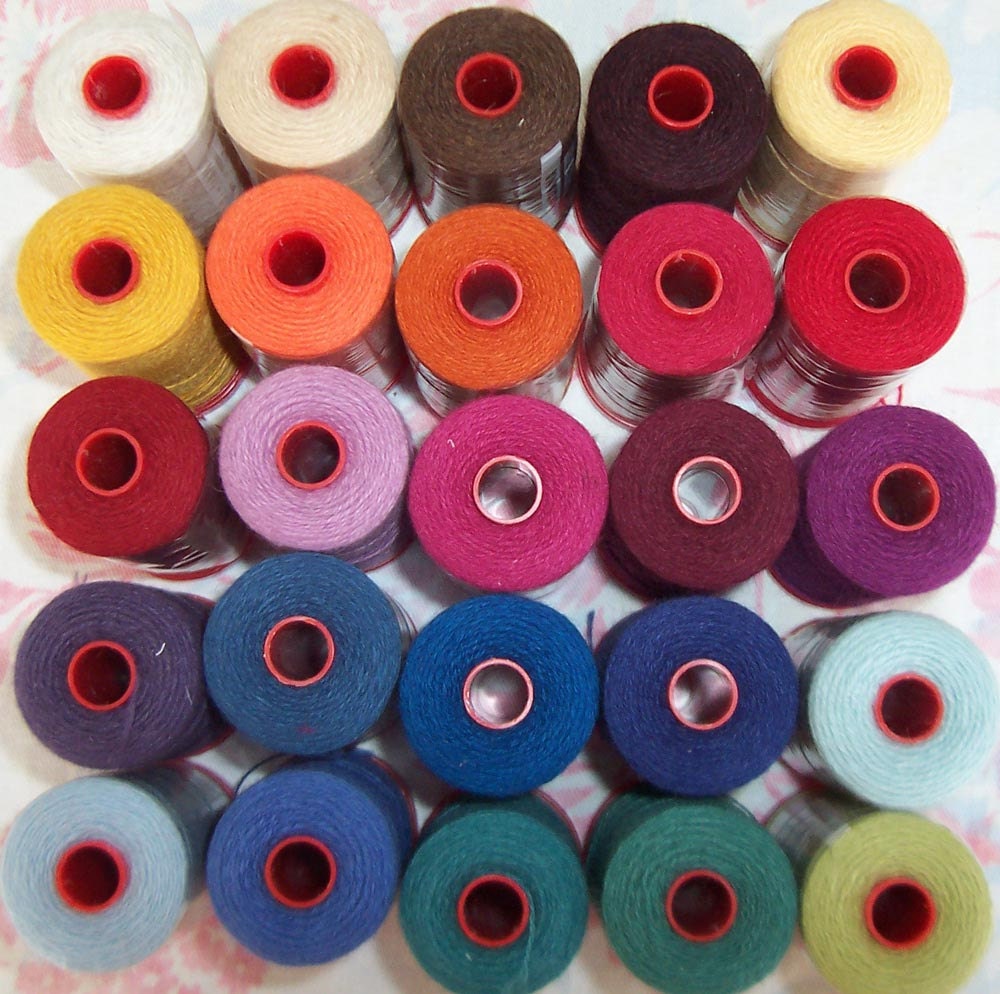 Genziana Wool Thread 25 Color Bobbin Set 2 for Wool Applique - Etsy