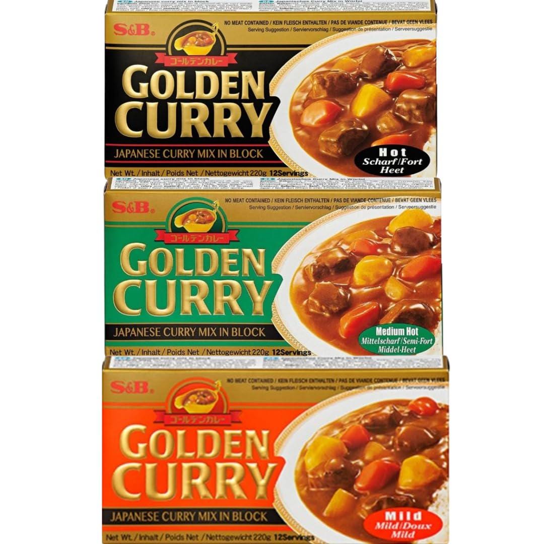 3x220g S&B GOLDEN CURRY MIX - Japanese Curry Mix - Vegetarian No Meat ...