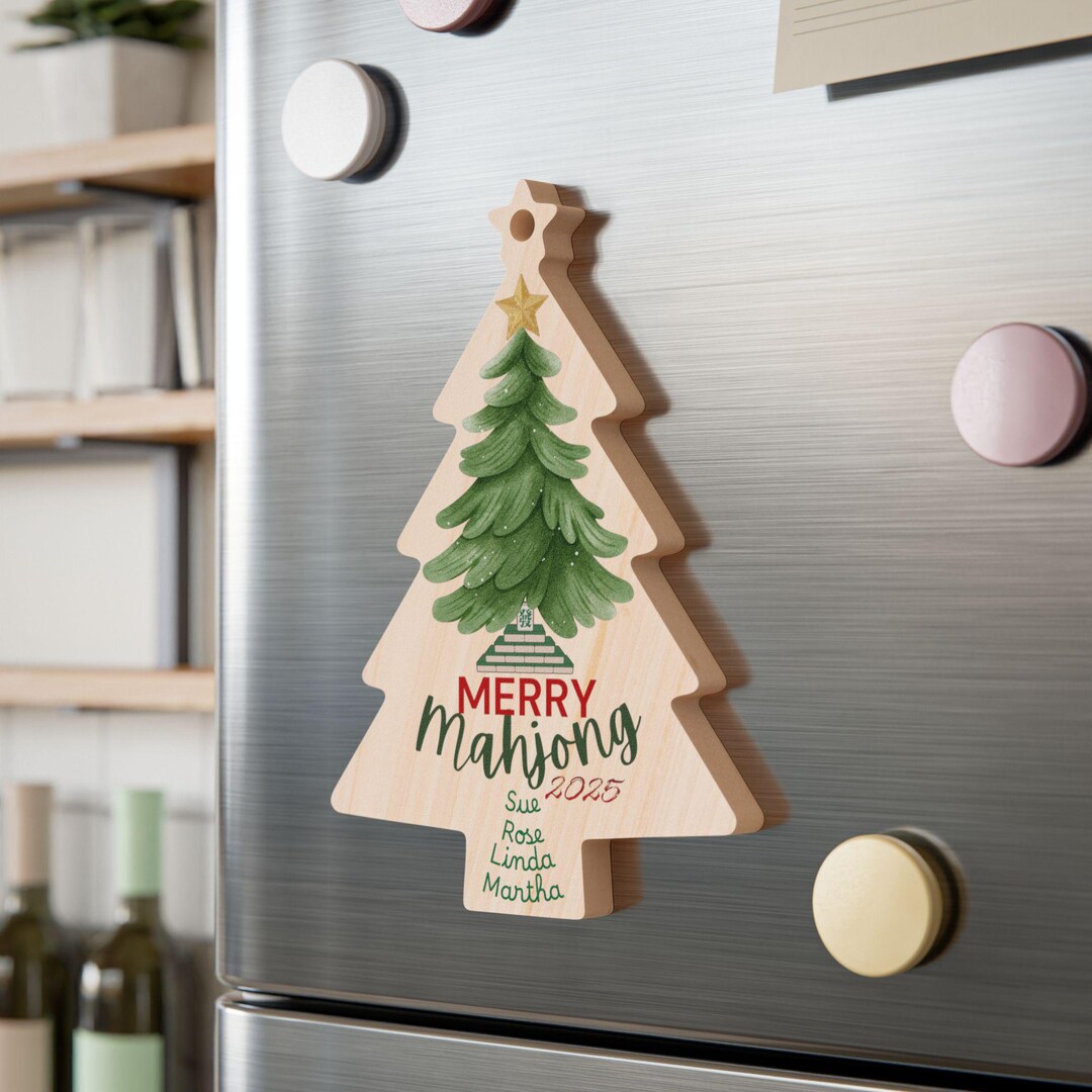 Merry Mahjong 2025 Christmas Tree Wooden Ornament - Magnet - Etsy
