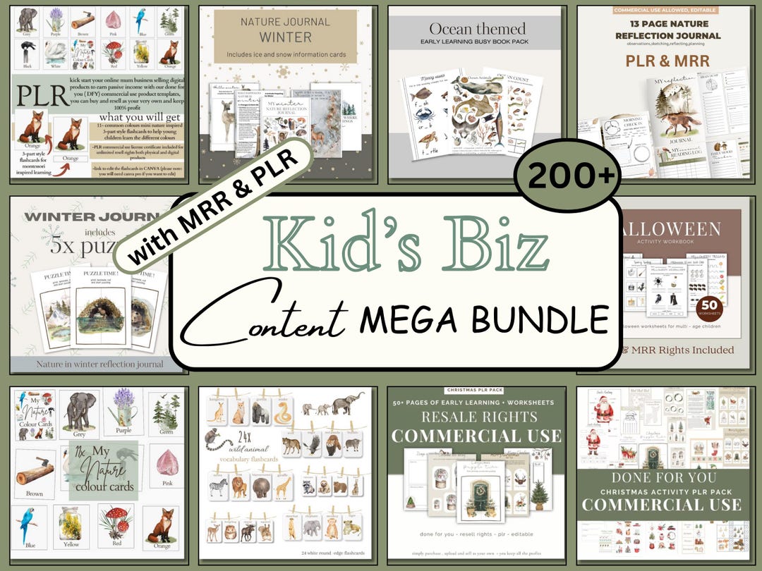 Kid's Biz Mega Bundle - 200+ Digital Products With MRR PLR, Done for ...