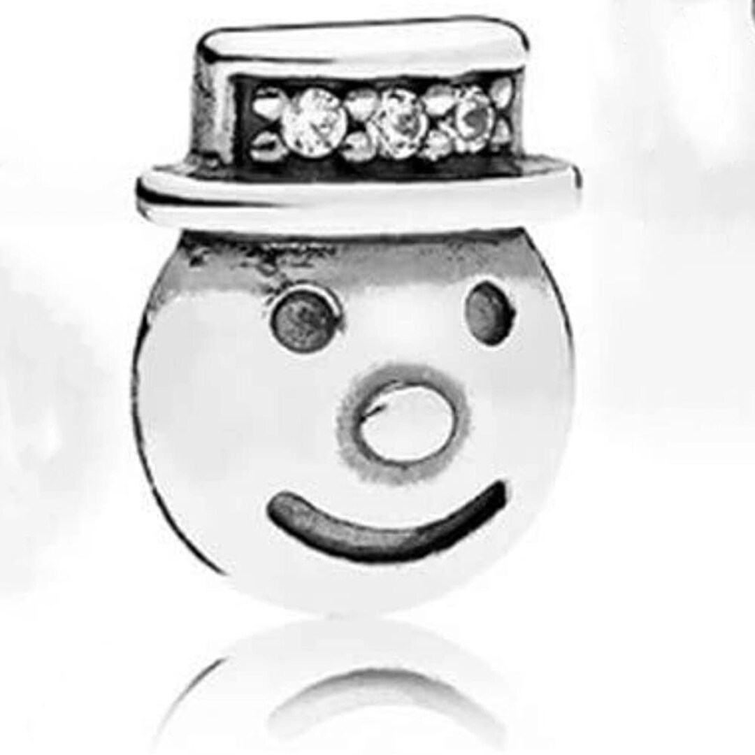 Pandora Happy Snowman Petite Charm Clear - Etsy