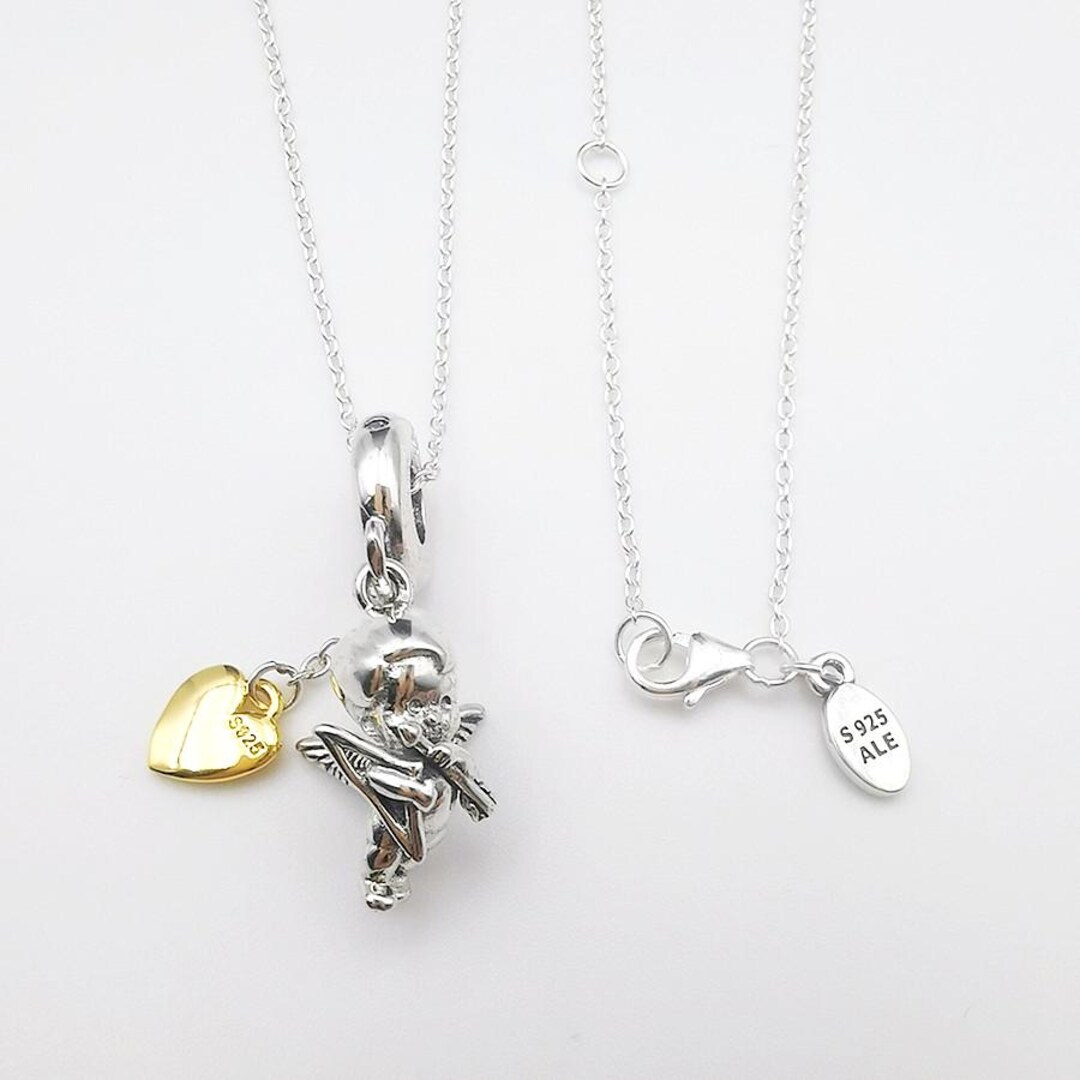 New Pandora Silver Love at One Arrow Cupid Stranged Necklace Set - Etsy ...