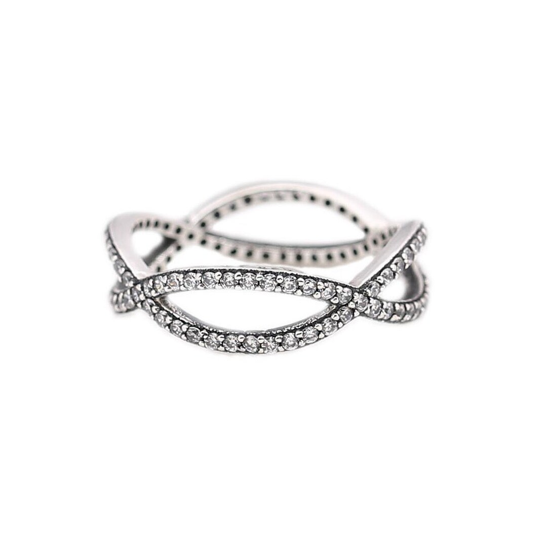 New Pandora Crossing Paths Ring - Silver Clear - Etsy
