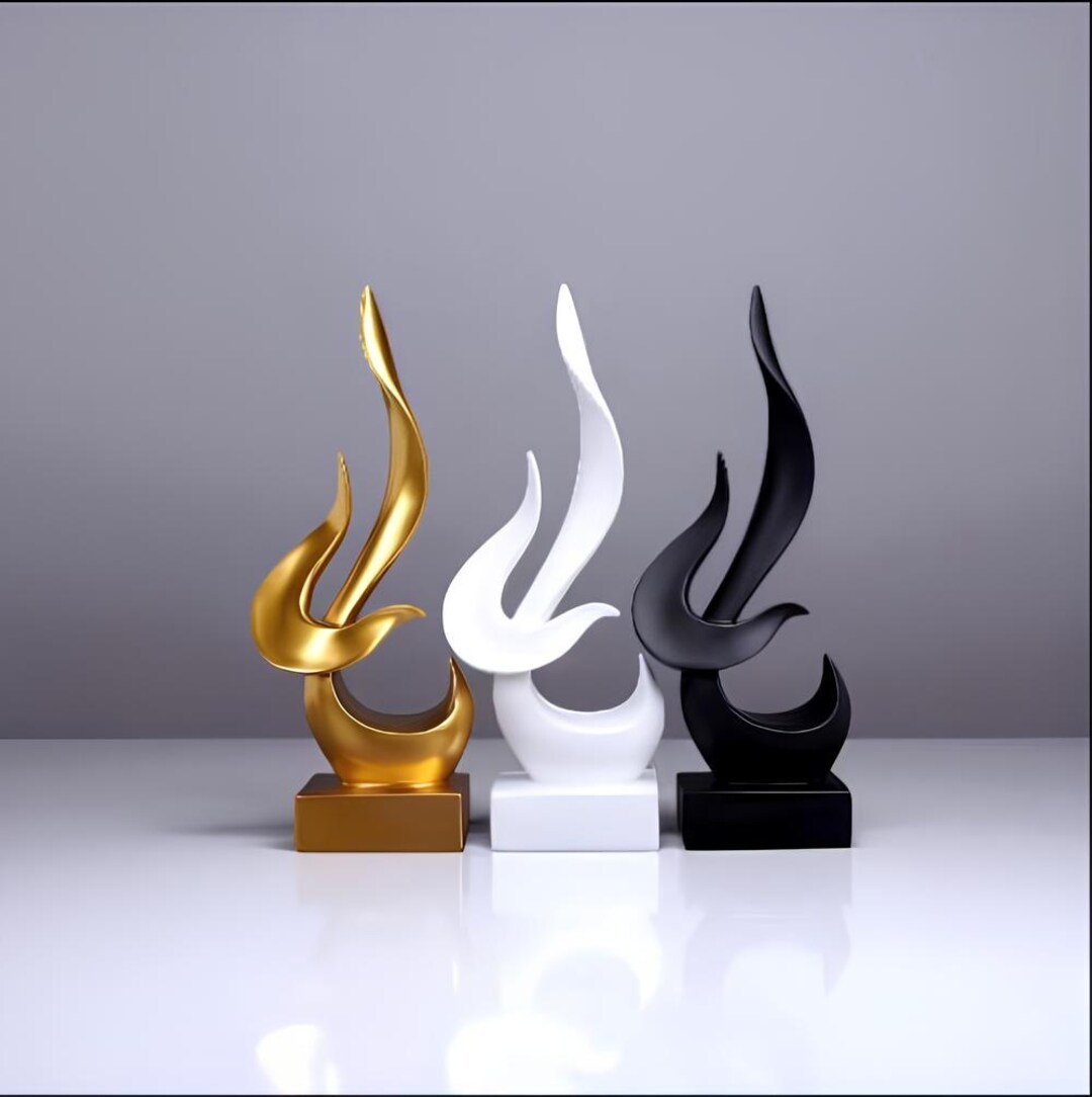 Modern Abstract Flame Sculpture | Decorative Resin Statue | Elegant ...
