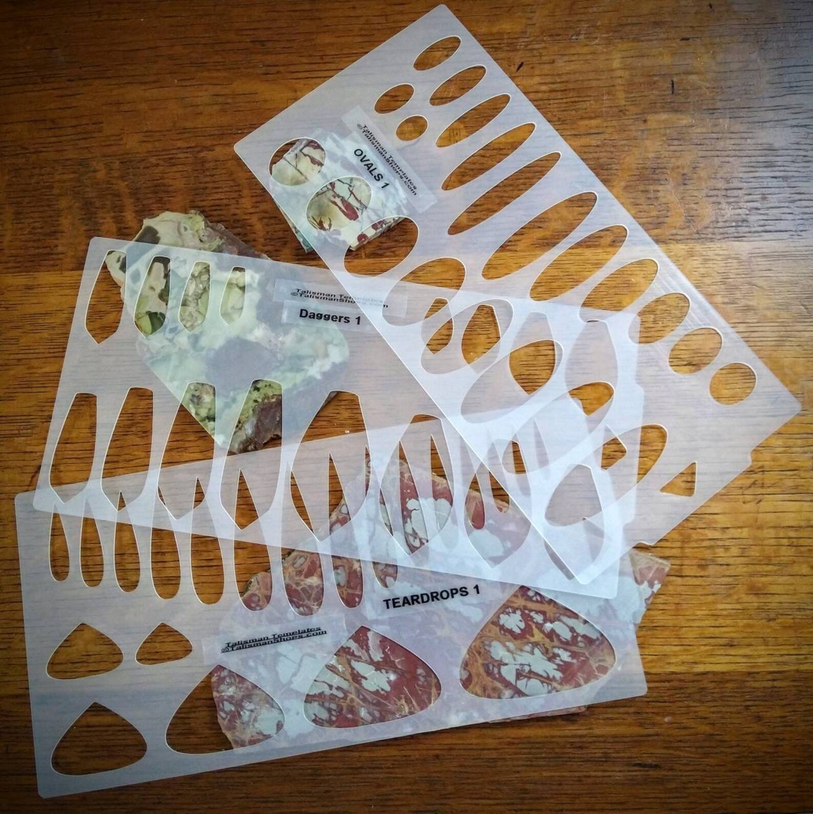 Lapidary Templates, Oval Shapes 1 Cabochon Templates, Plastic Templates ...