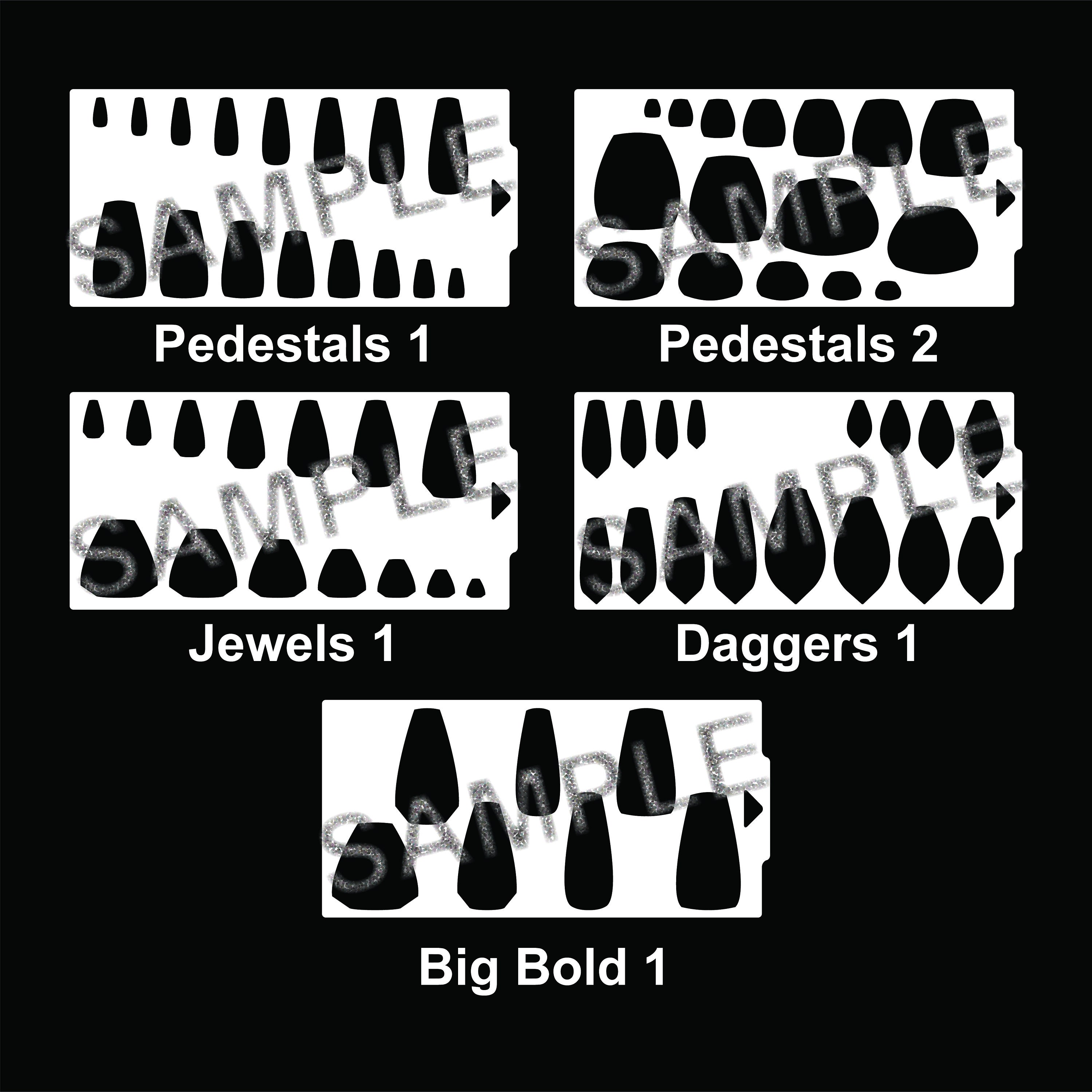 Plastic Templates Pattern Stencils Dagger Shape Cabochons Art Supplies 