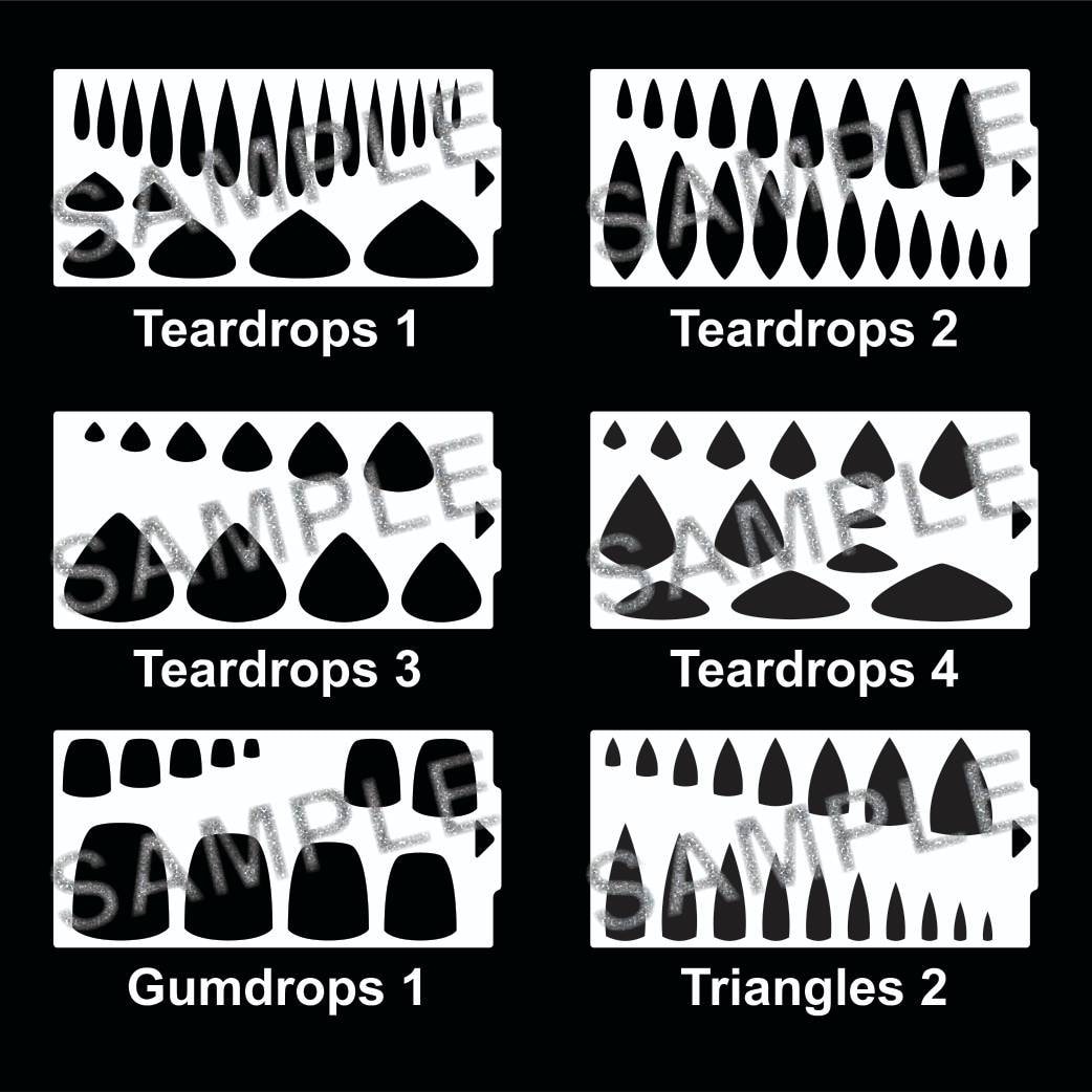 Lapidary Templates, Teardrop Shapes 1 Cabochon Templates, Plastic ...