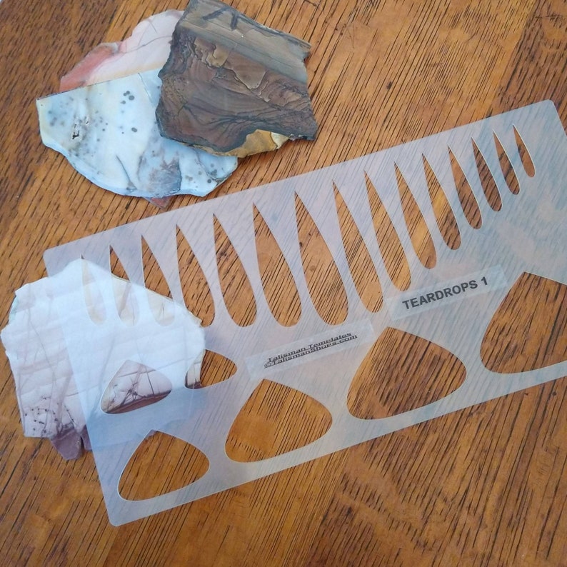 Lapidary Templates, Teardrop Shapes 1 Cabochon Templates, Plastic ...