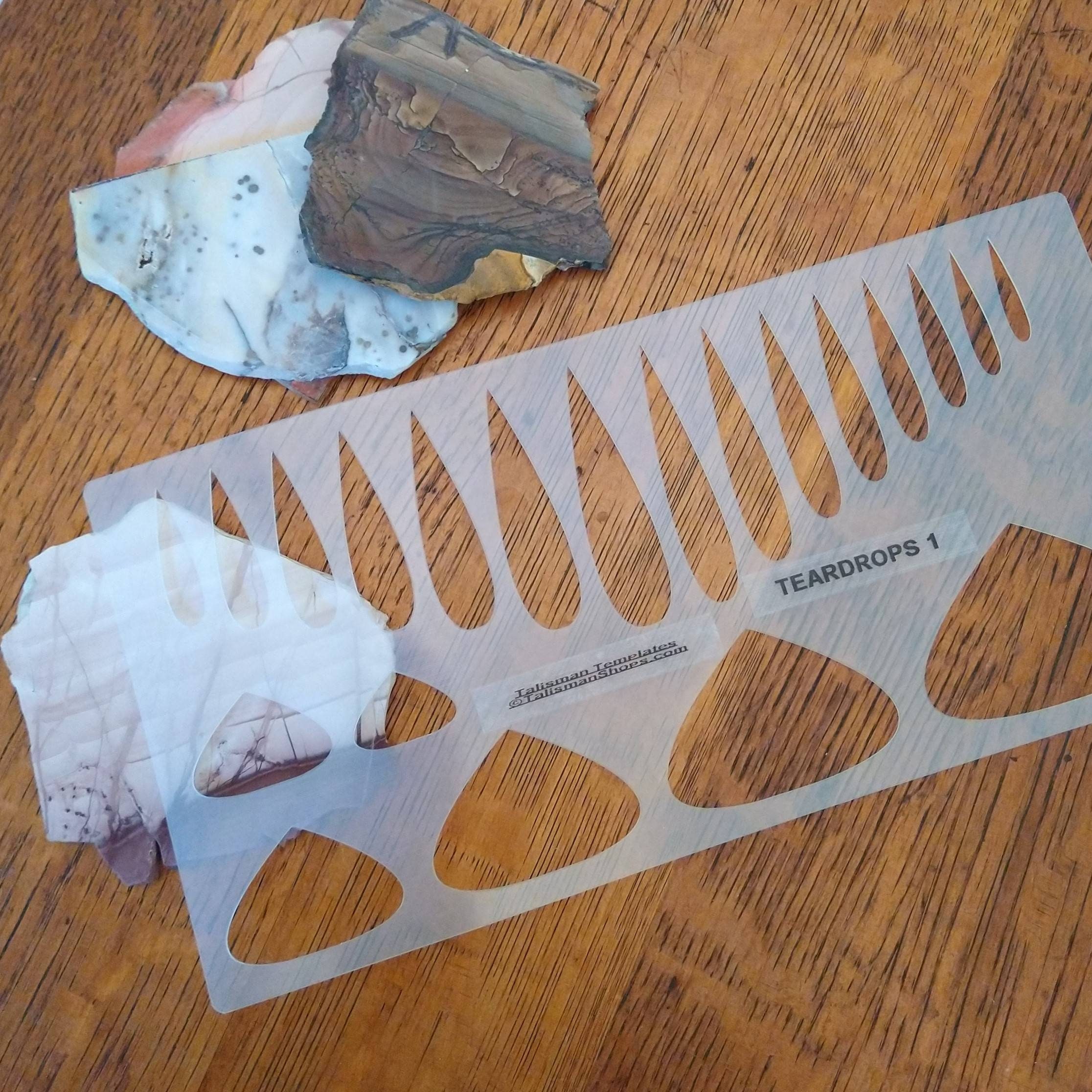 Lapidary Templates, Teardrop Shapes 1 Cabochon Templates, Plastic ...