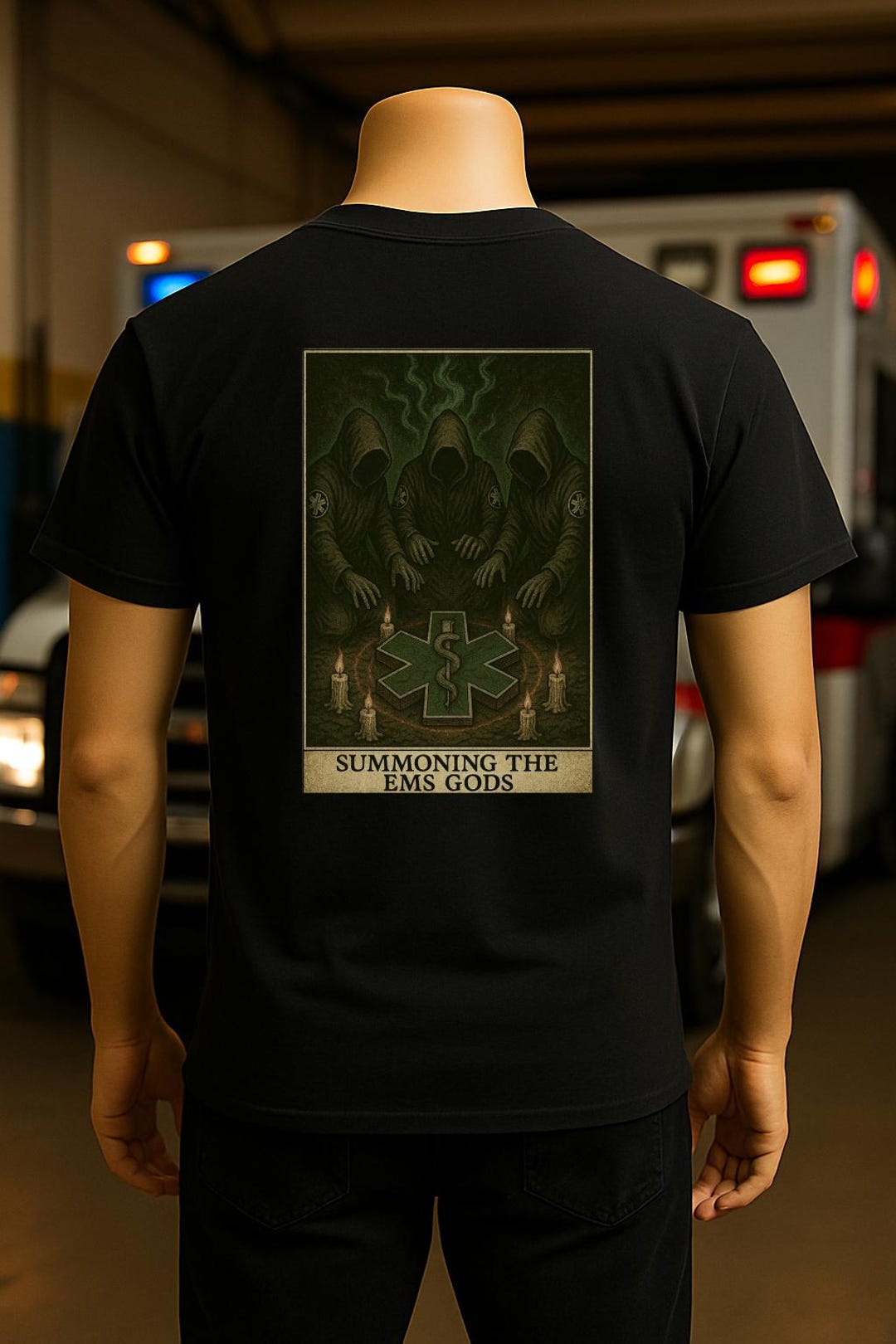 Paramedic EMT T-shirt- “summoning the EMS Gods” EMS Design | First ...