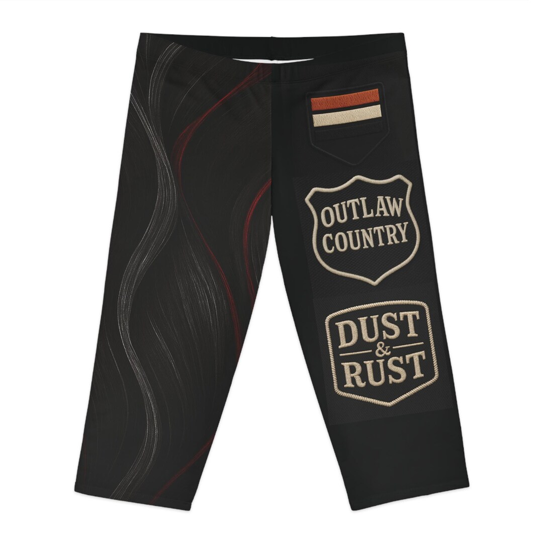 Outlaw Country Capri Leggings Dust & Rust Western Biker Style ...