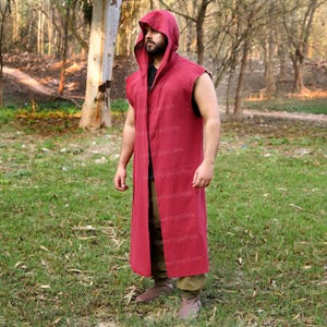 Medieval Hooded Surcoat for Men, Viking Assassin Tunic Cloak ...