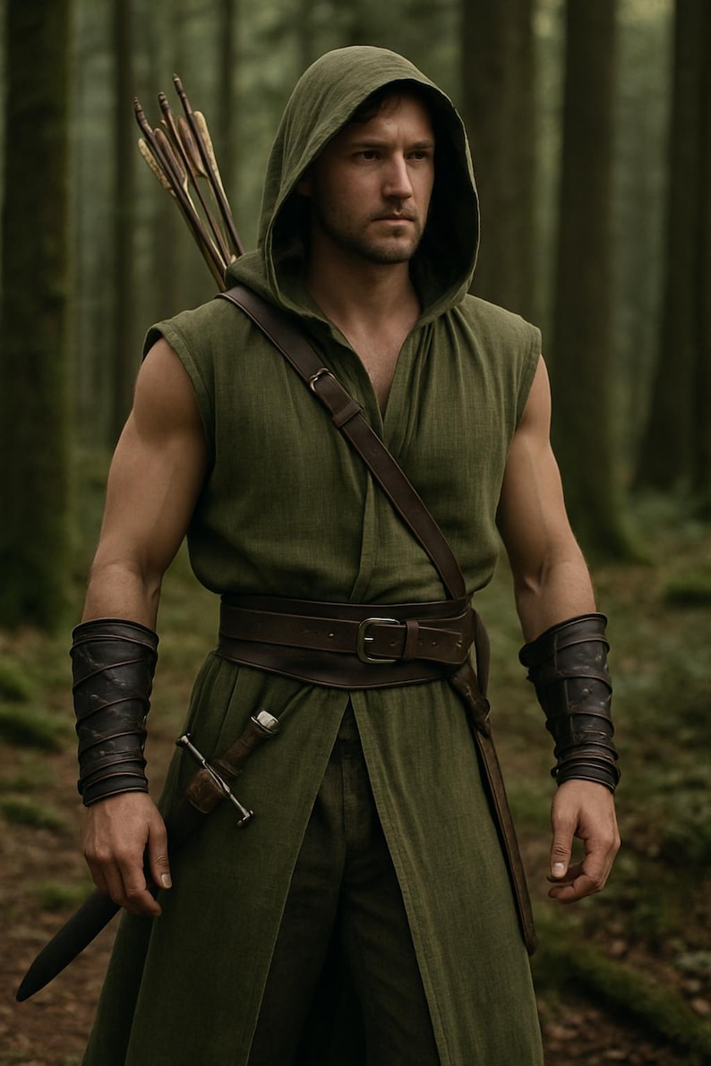 Medieval Hooded Surcoat for Men, Viking Assassin Tunic Cloak ...