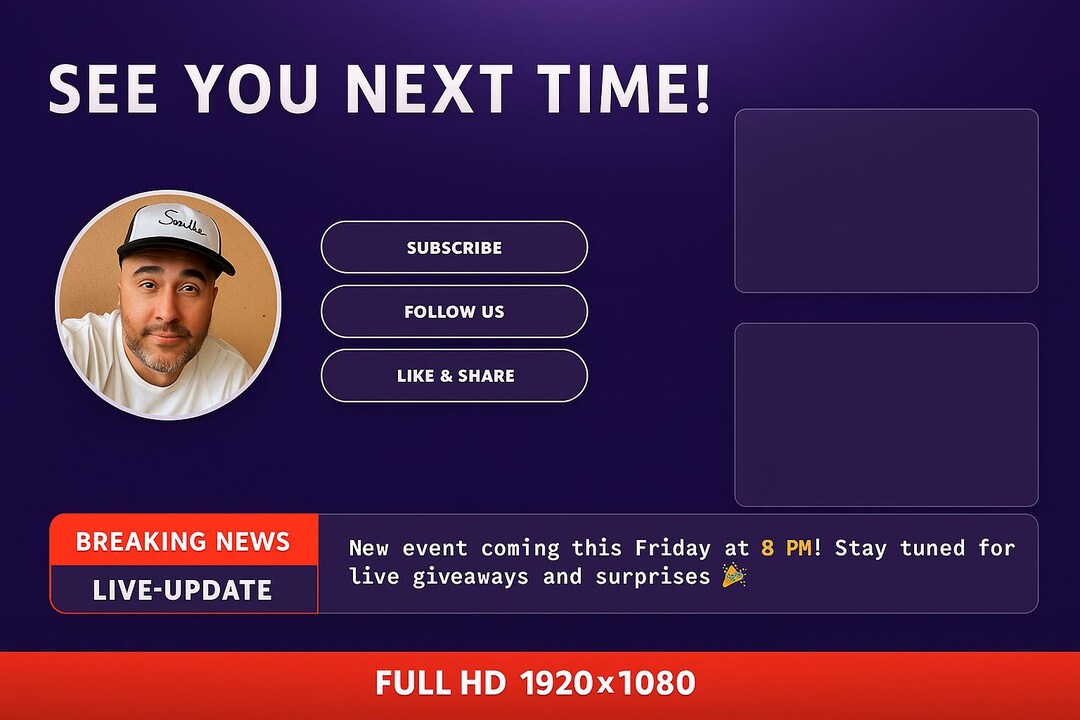 1920x1080 Interactive Outro Overlay for Streamers – Live Panel, Instant ...
