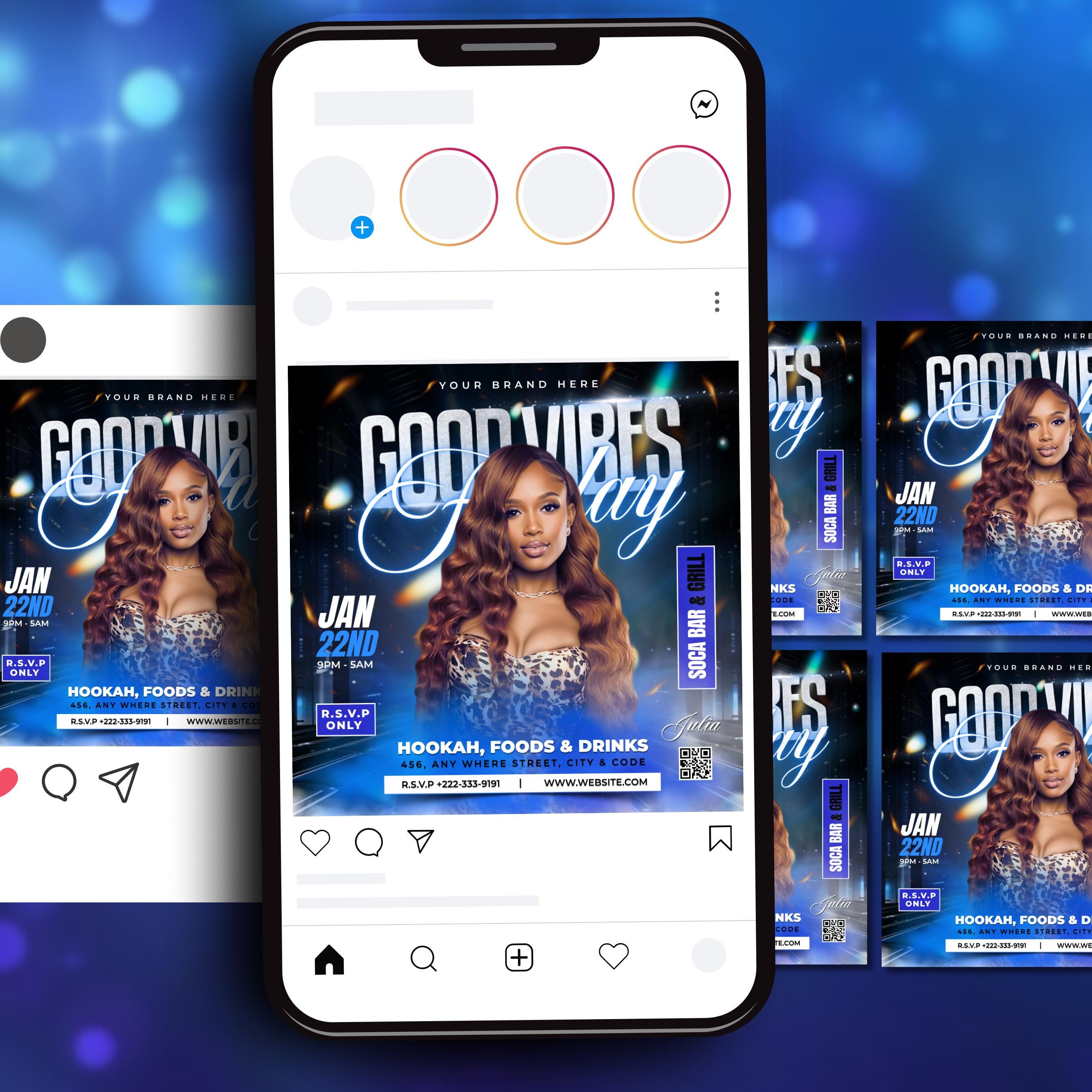 Good Vibes Friday Party Flyers, PSD Flyers, Night Club Flyer Templates ...