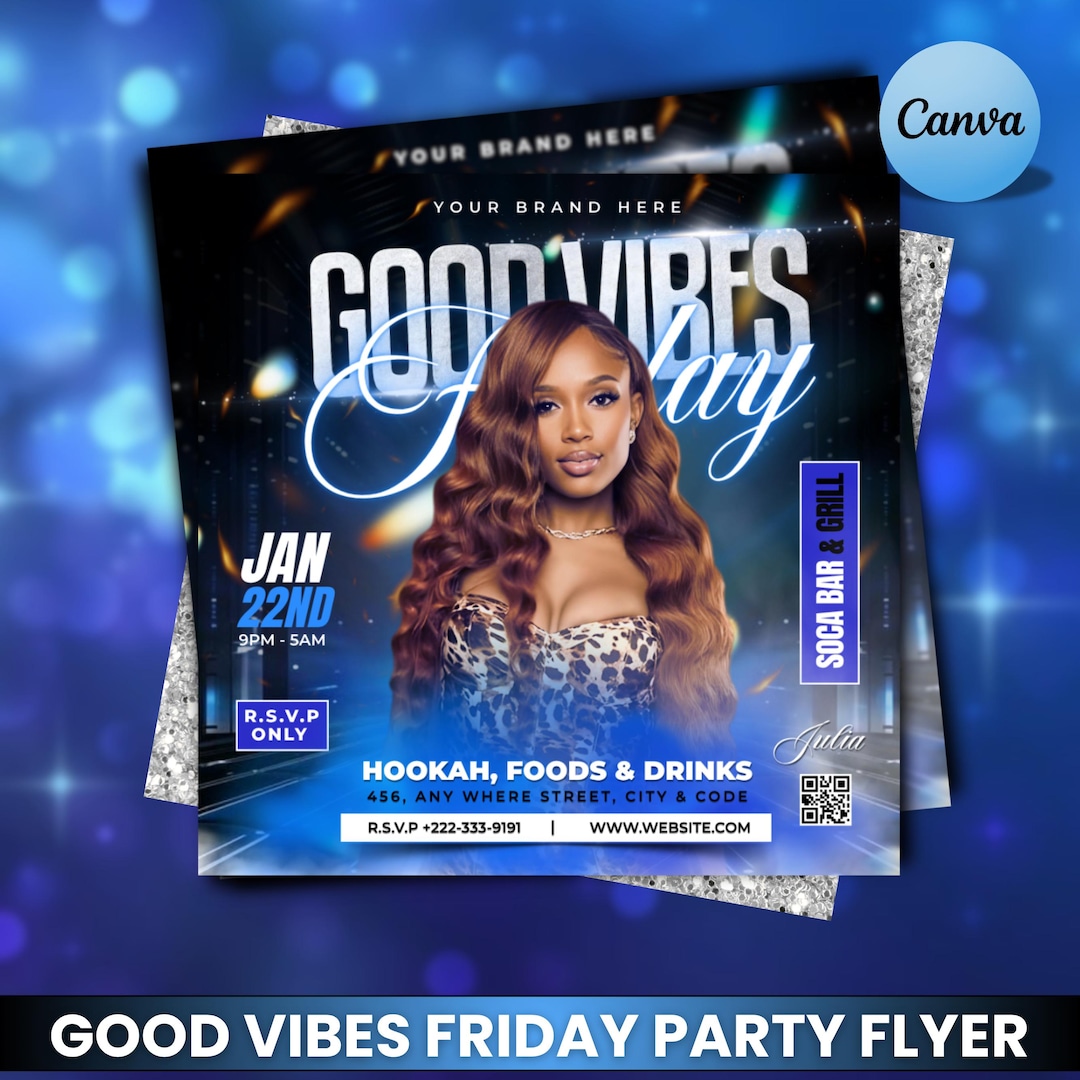 Good Vibes Friday Party Flyers, PSD Flyers, Night Club Flyer Templates ...