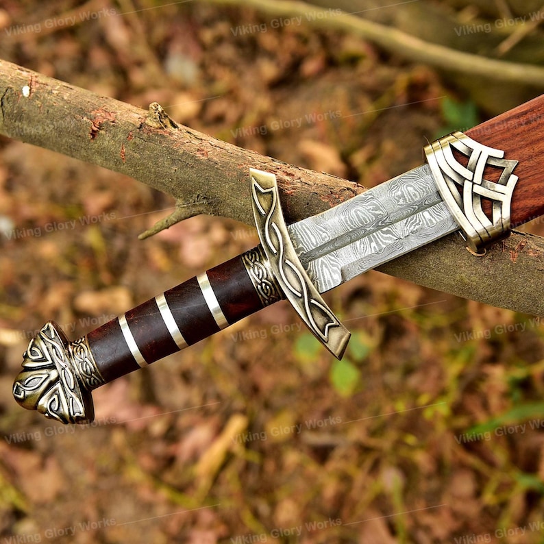 Hand Forged Damascus Steel Viking Sword - Cosplay or Wedding Gift - Etsy