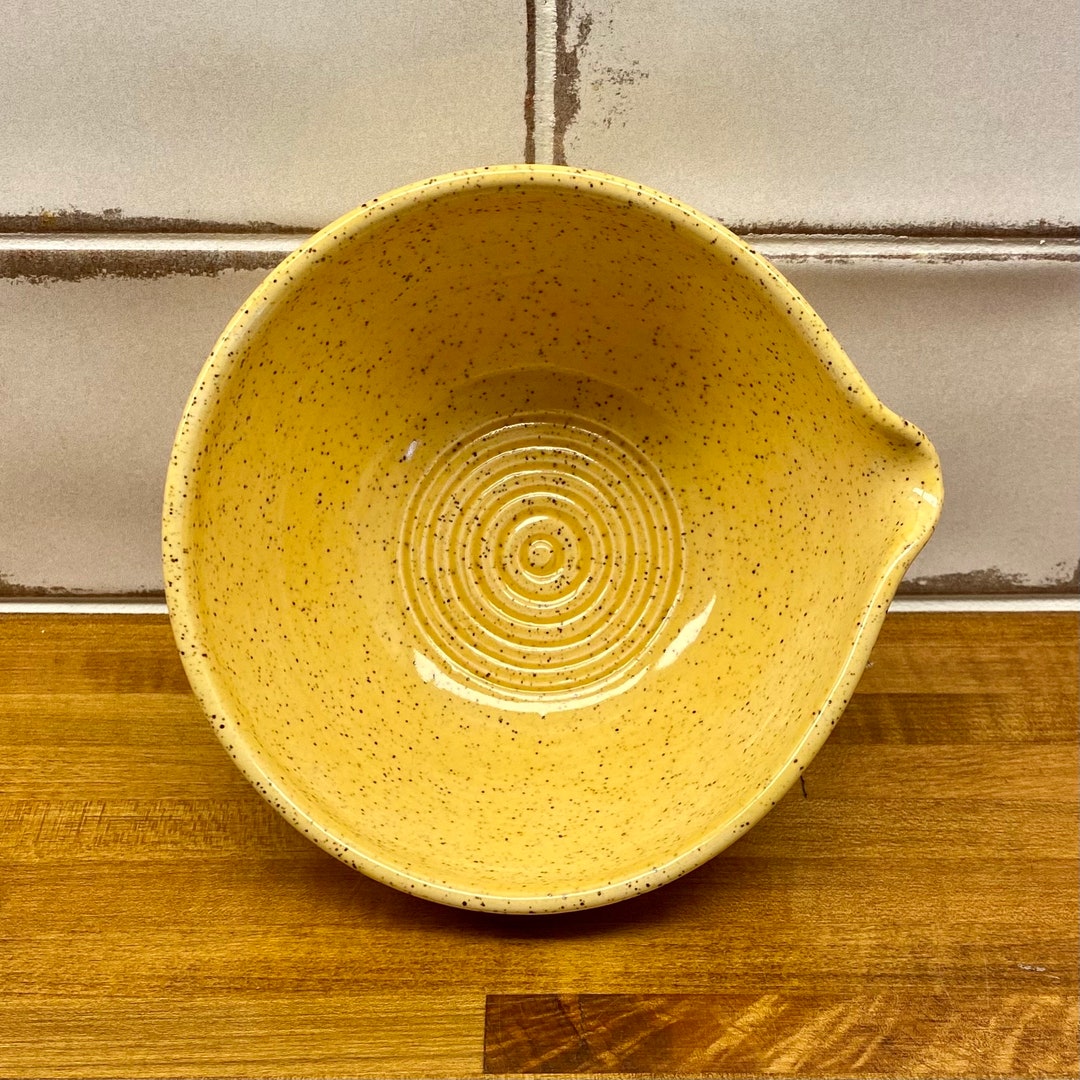Handmade Pottery Bowl With Pour Spout Ceramic Batter Bowl Food Prep ...