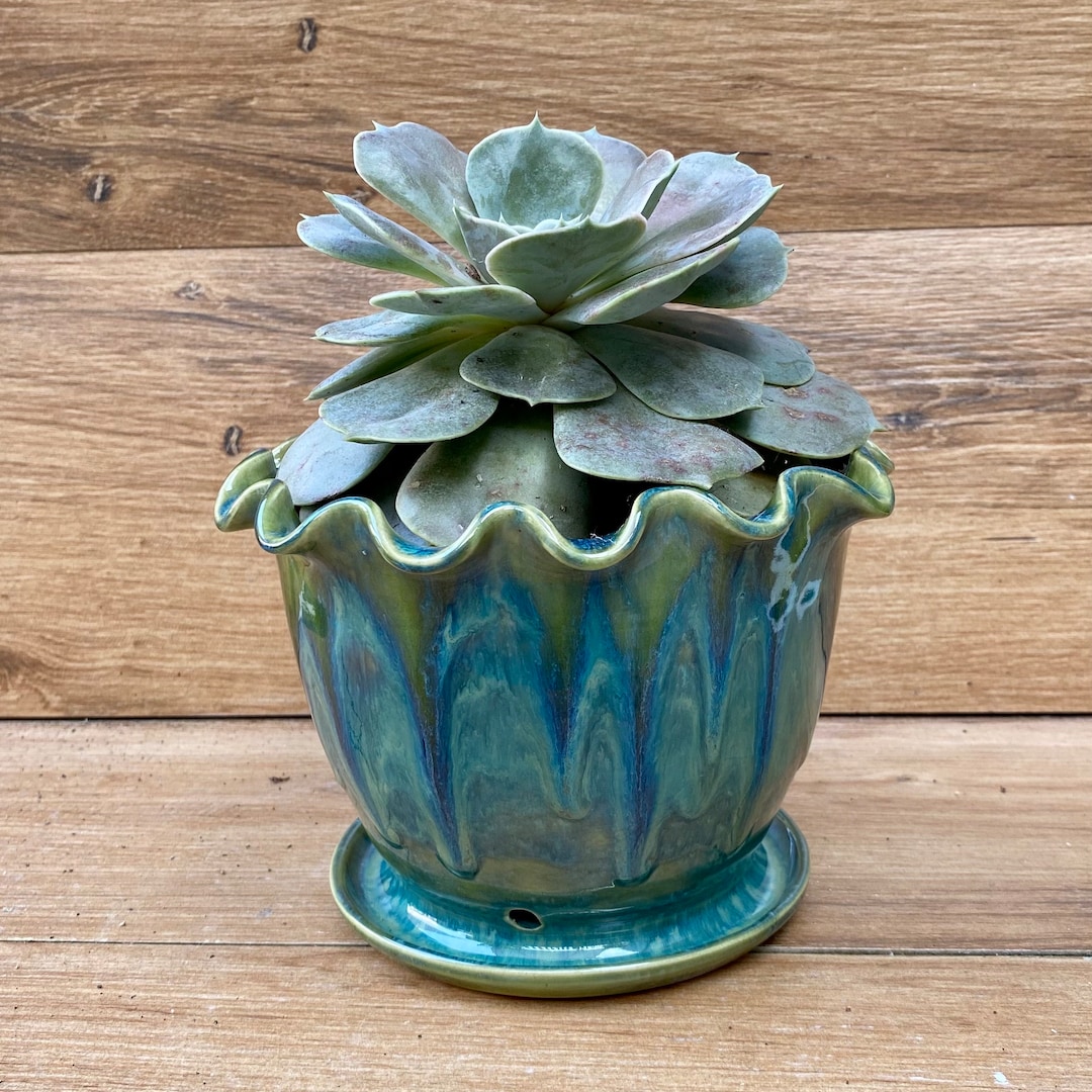 Fluted Art Planter Handmade Pottery Planter Wheel Thrown Ceramic ...