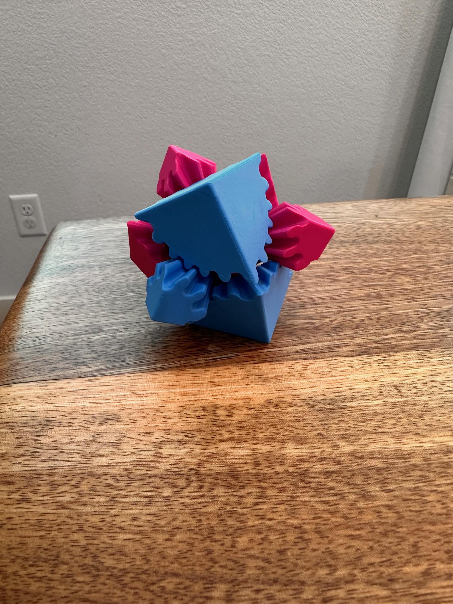 Interlocking Gear Fidget Cube – 3D Printed Stress Toy Puzzle – Smooth ...